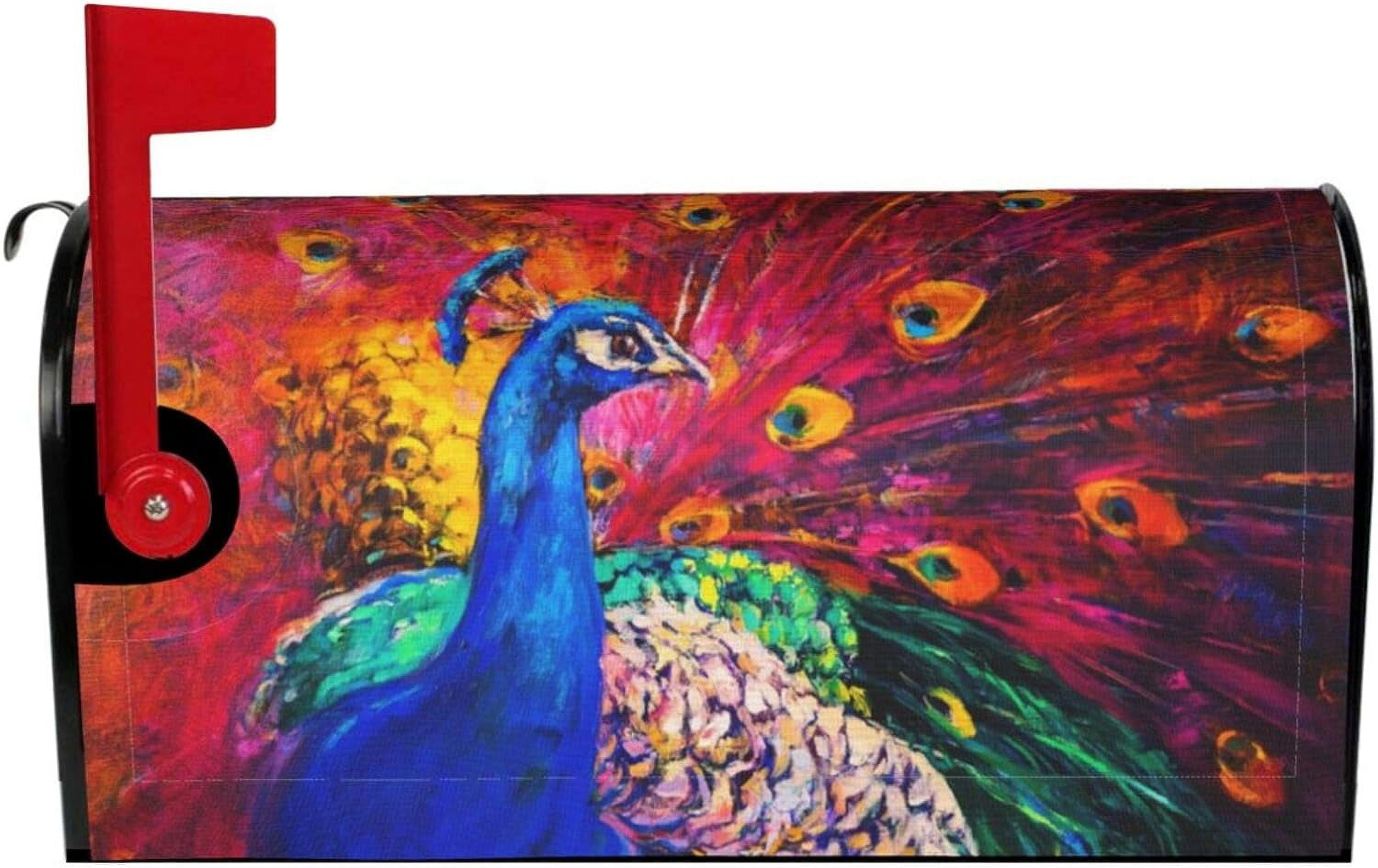 Peacock Mailbox Cover Mailbox Wraps, Waterproof Mailbox Covers Magnetic ...