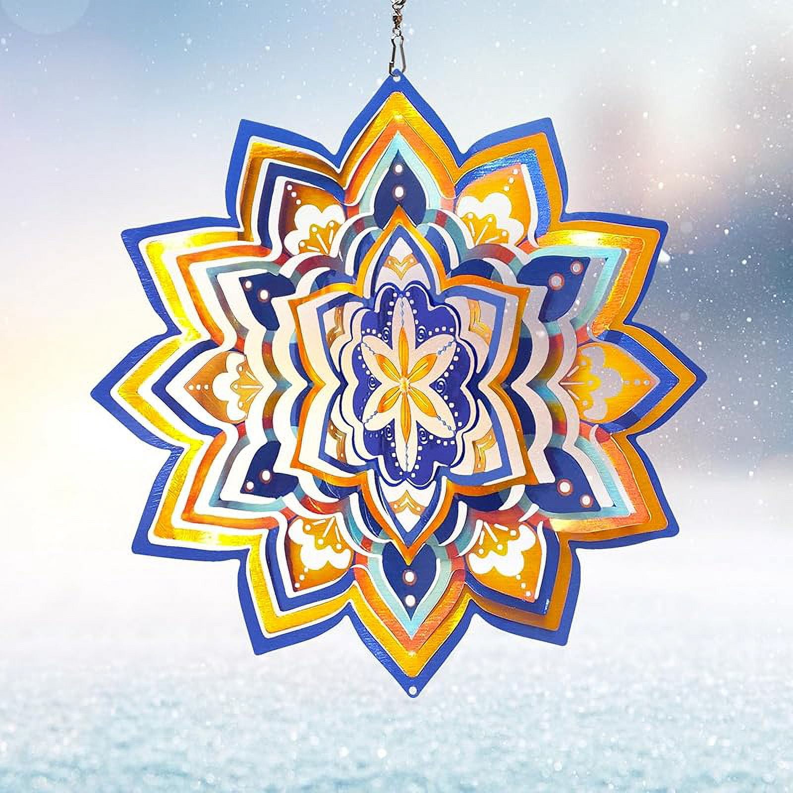Peacock Mandala Wind Spinner 3D Hanging Wind Sculpture Creates ...