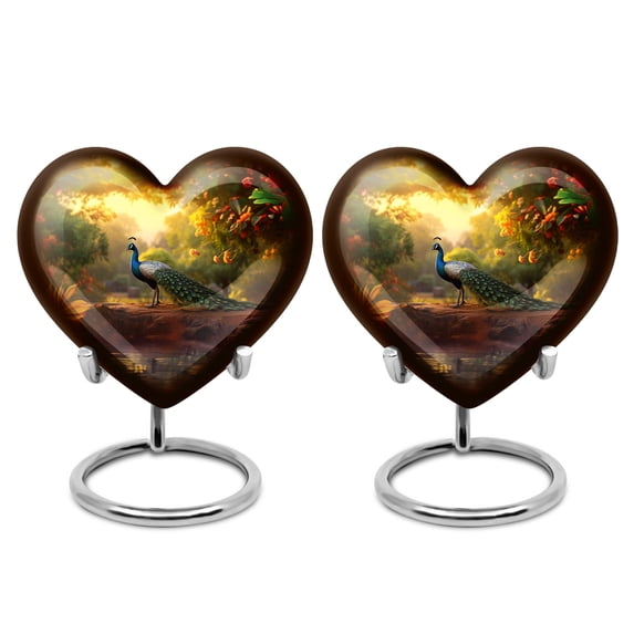 Peacock Morning Due Keepsake Urns For Human Ashes - Mini Urns For Ashes ...