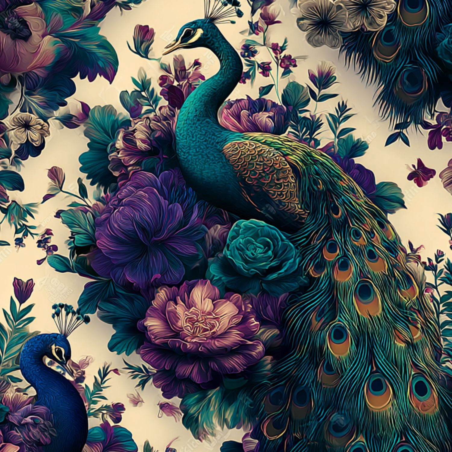 Peacock Peel And Stick Wallpapernull