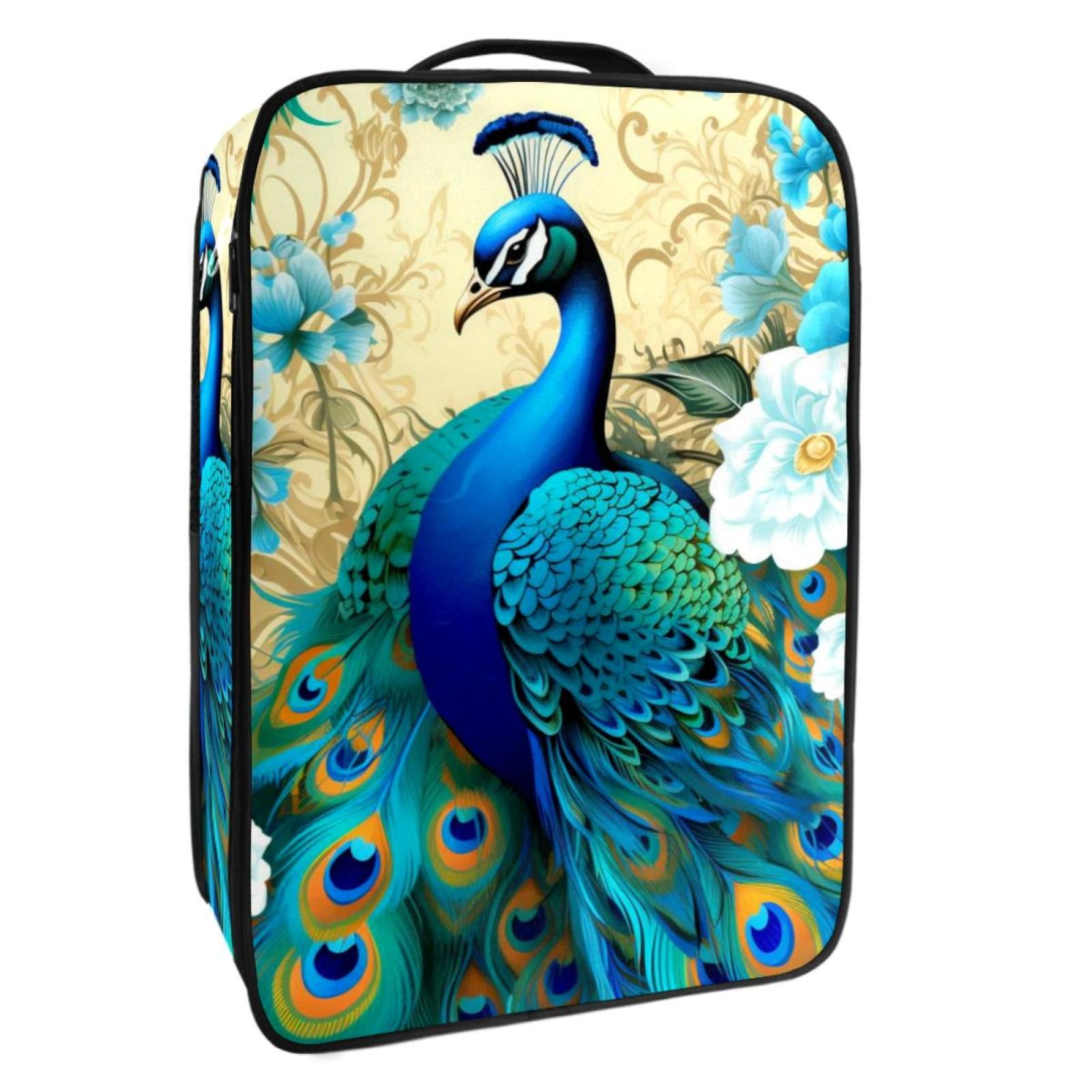 Peacock Polyester Shoe Container Organizer Box - 23x31cm/9x12in Size ...