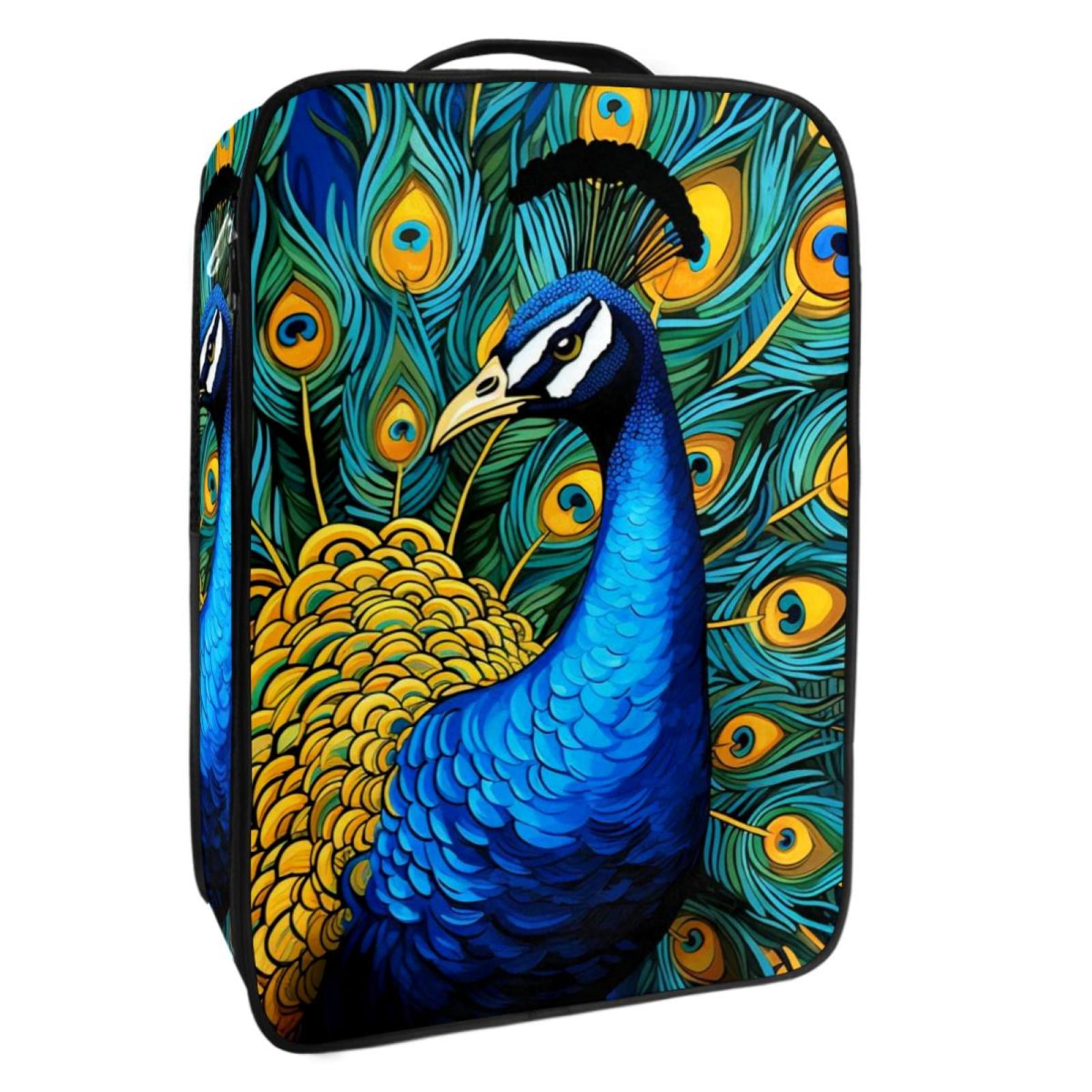 Peacock Polyester Shoe Storage Box - 23x31cm/9x12in Shoe Organizer ...