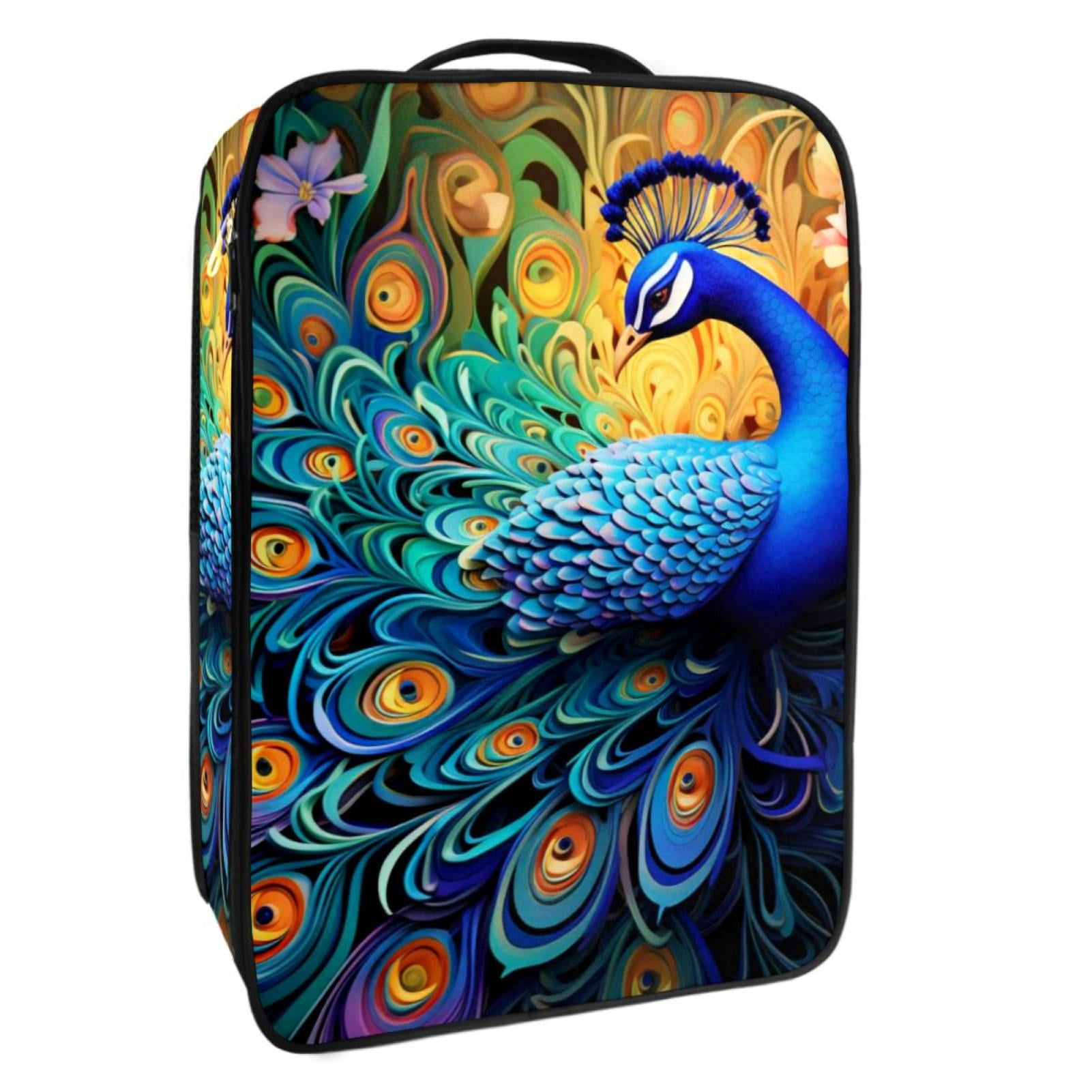 Peacock Polyester Shoe Storage Boxes Organizer - 23x31cm/9x12in Size ...