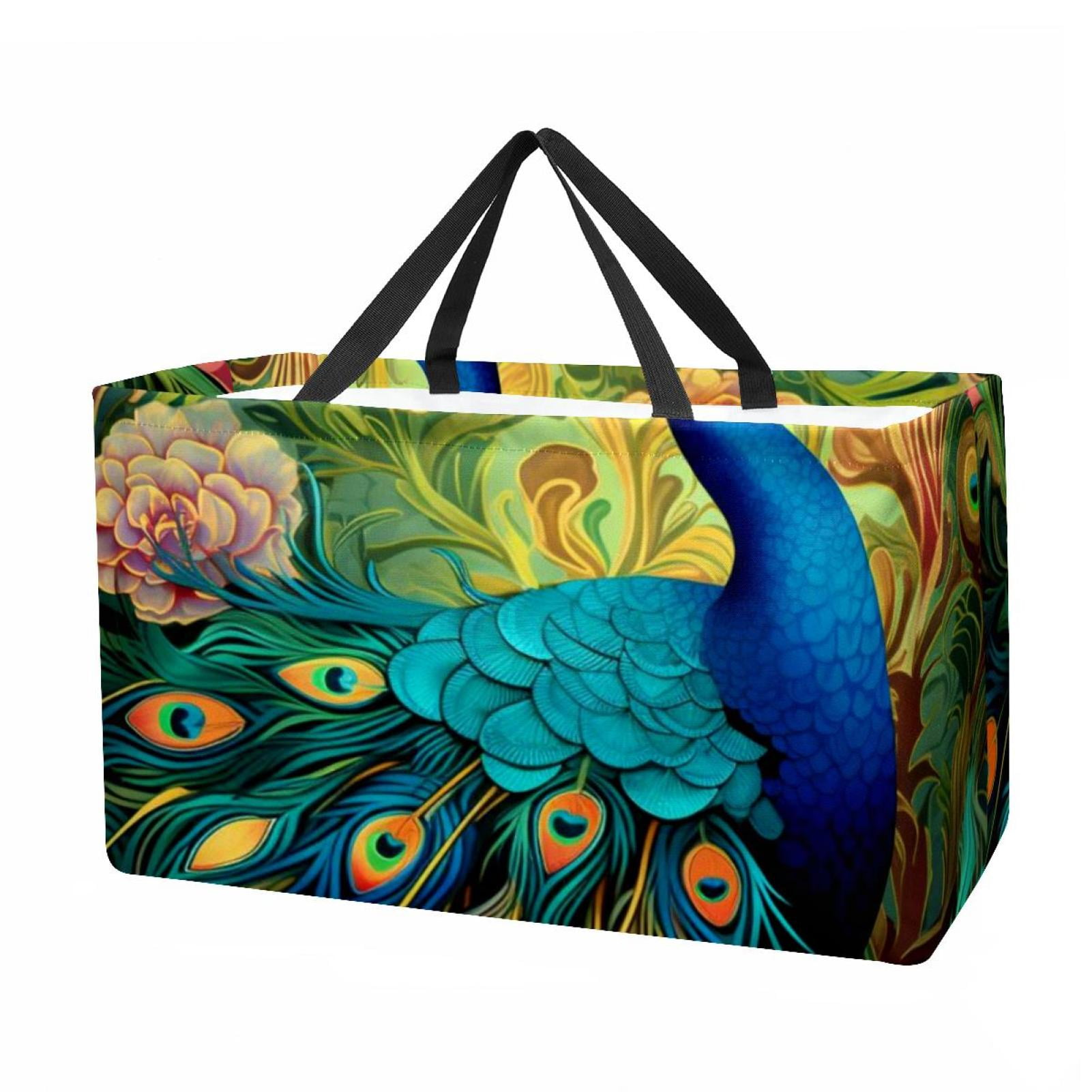 Peacock Premium Oxford Cloth Shopping Bags: Reusable, Foldable, and ...