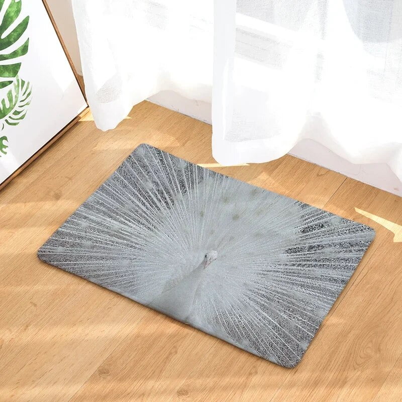 Peacock Print Hallway Entrance Doormat Living Room Rectangle Carpet ...