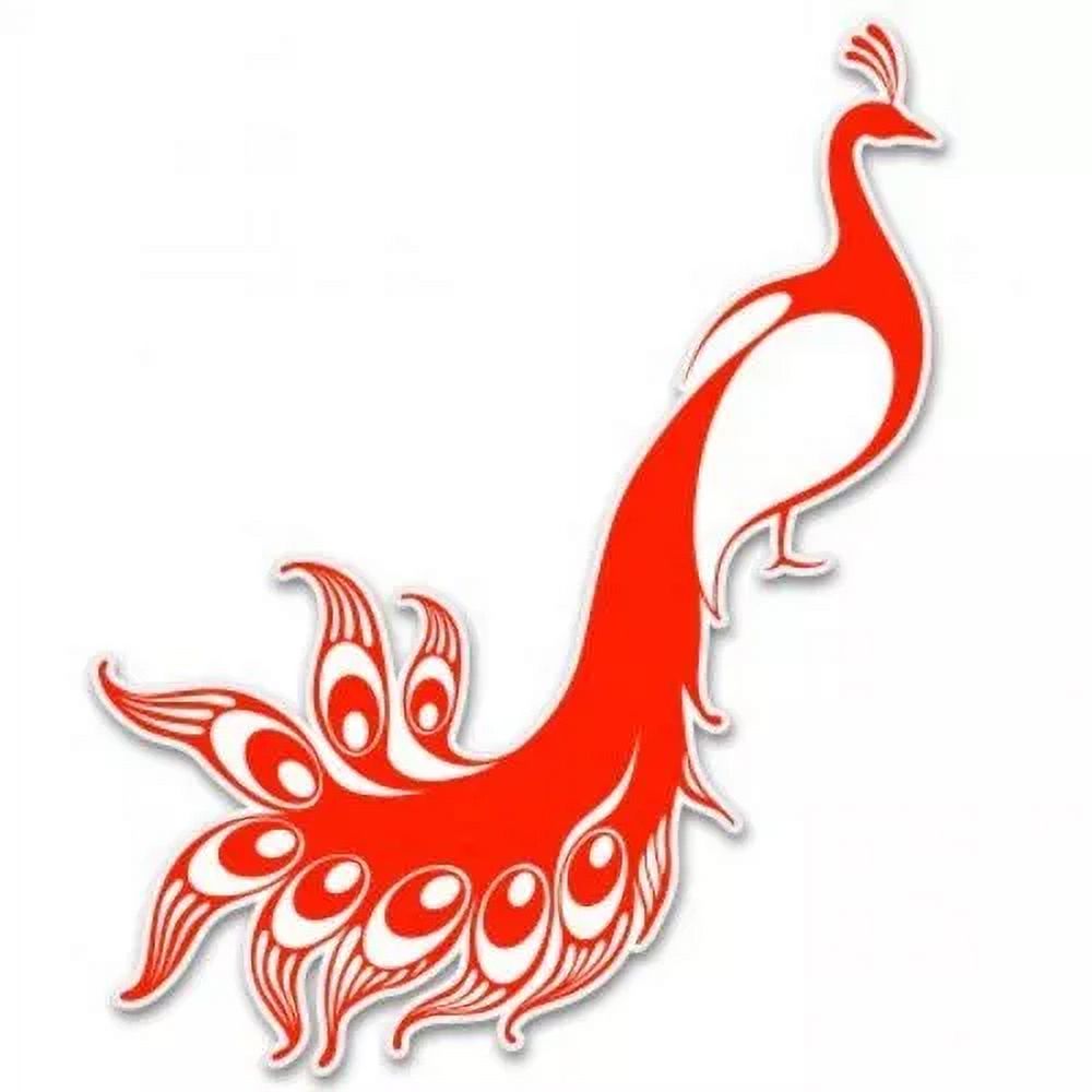 Peacock Red Car Sticker Phone Decal Water Bottle Stickers Car Decals ...