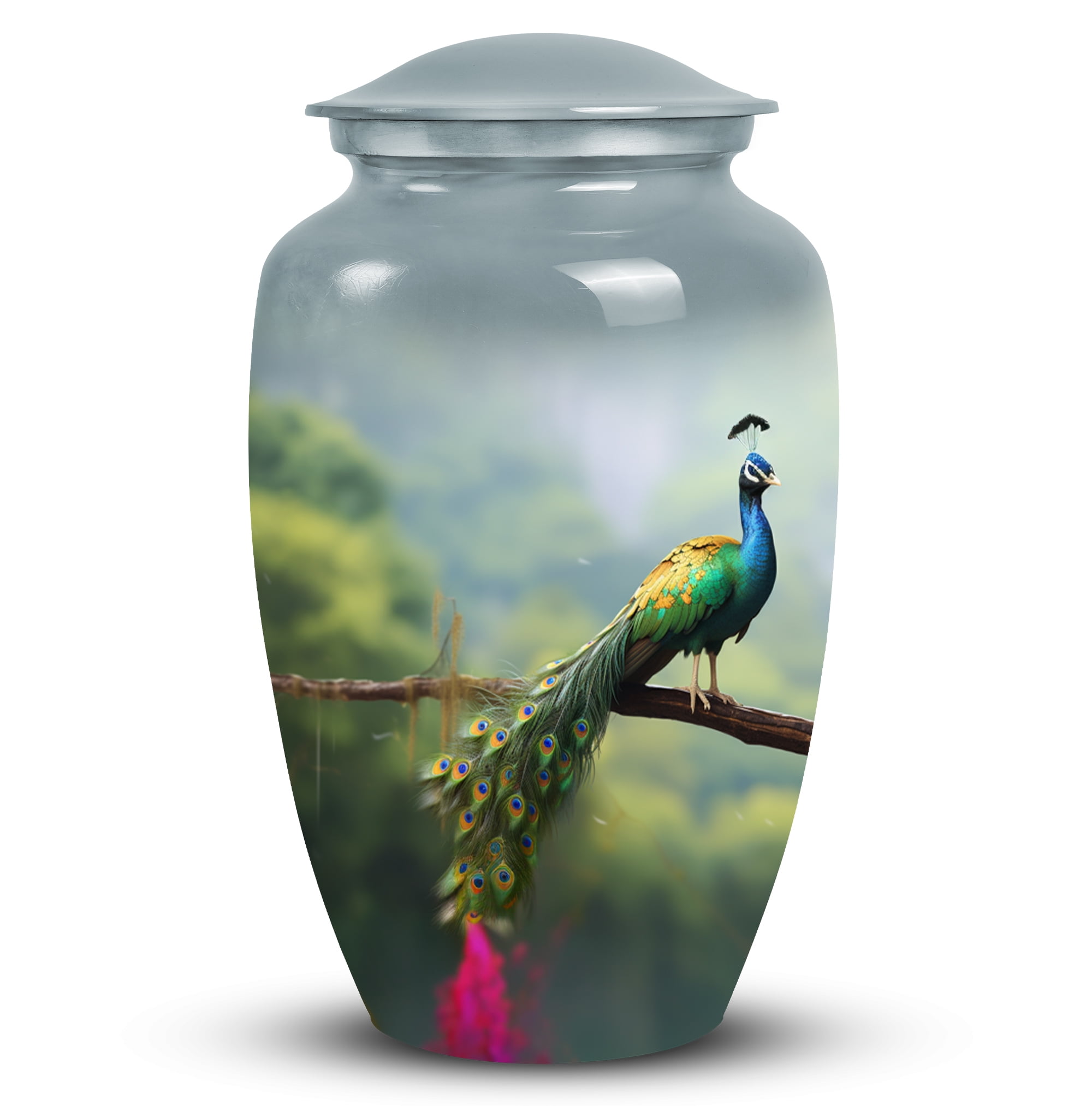 Peacock Sitting On A Branch Urn For Ashes For Women - Large Urns For ...
