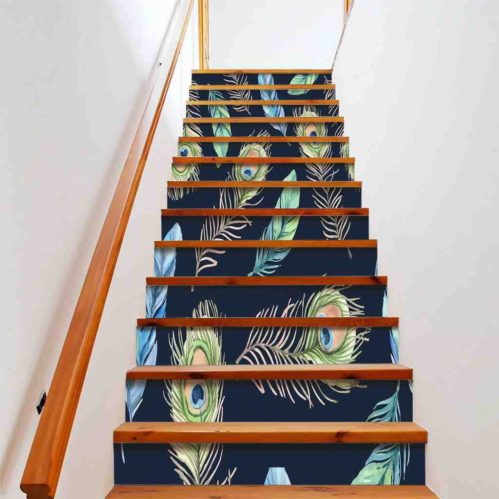 Peacock Stair Stickers Beautiful Animal Staircase Riser Decals Colorful ...