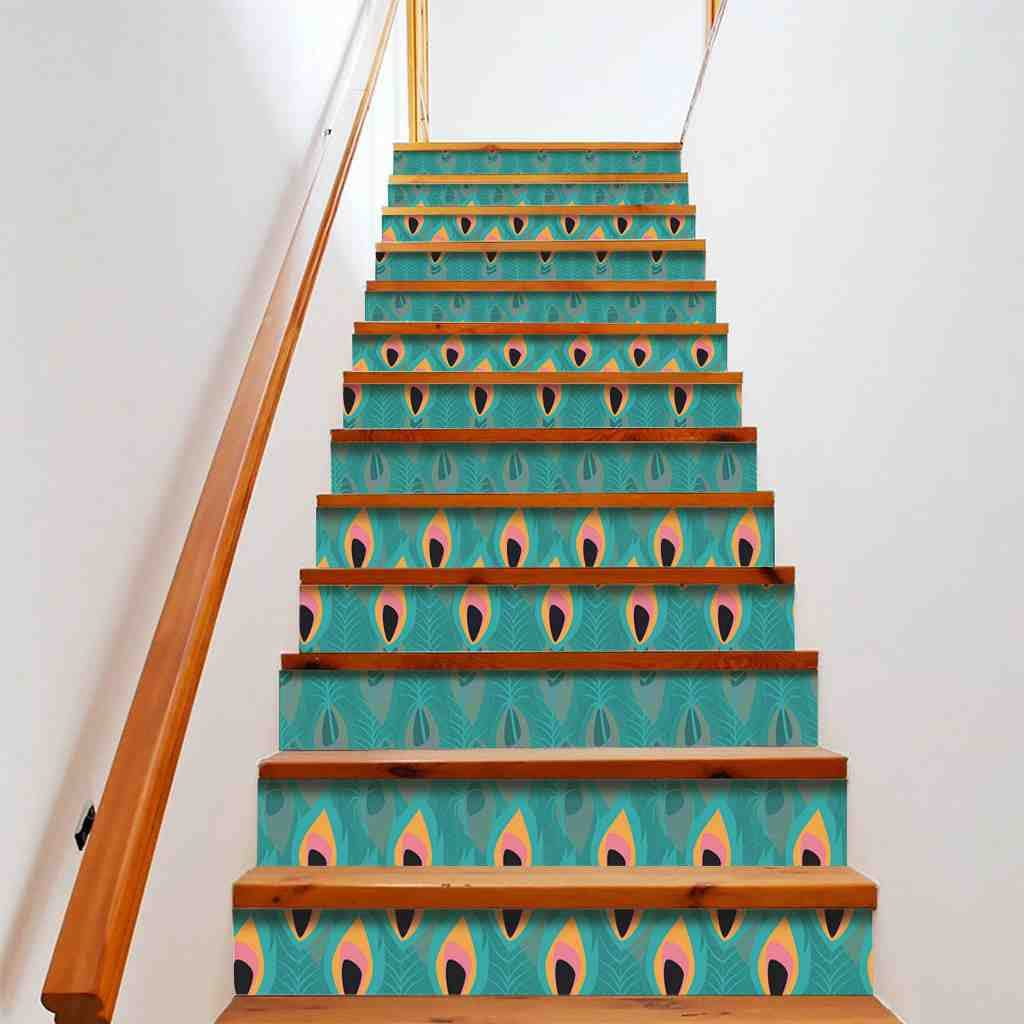 Peacock Stair Stickers Beautiful Animal Staircase Riser Decals Colorful ...