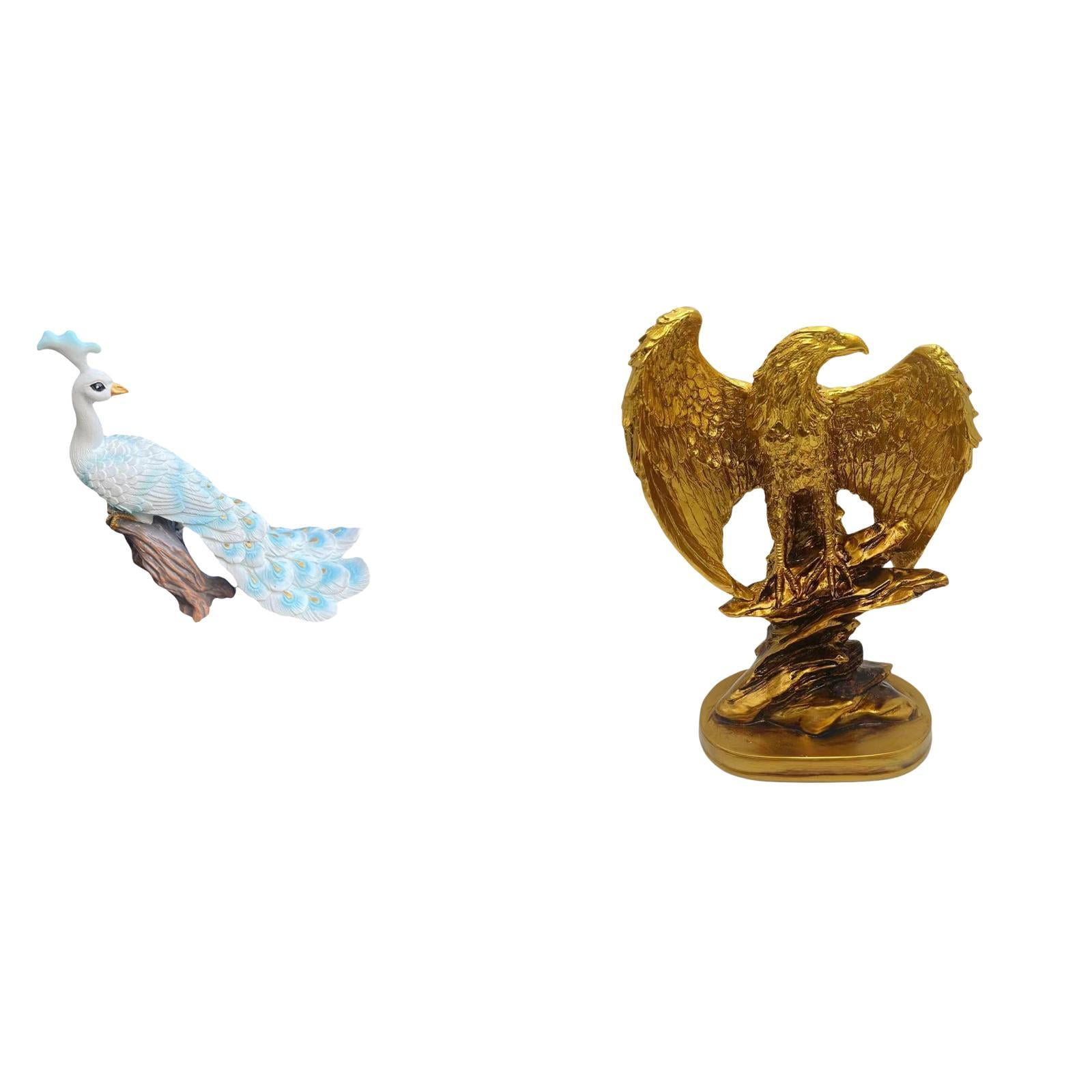 Peacock Statue Sculpture Figurine Resin Material Lifelike Design for ...