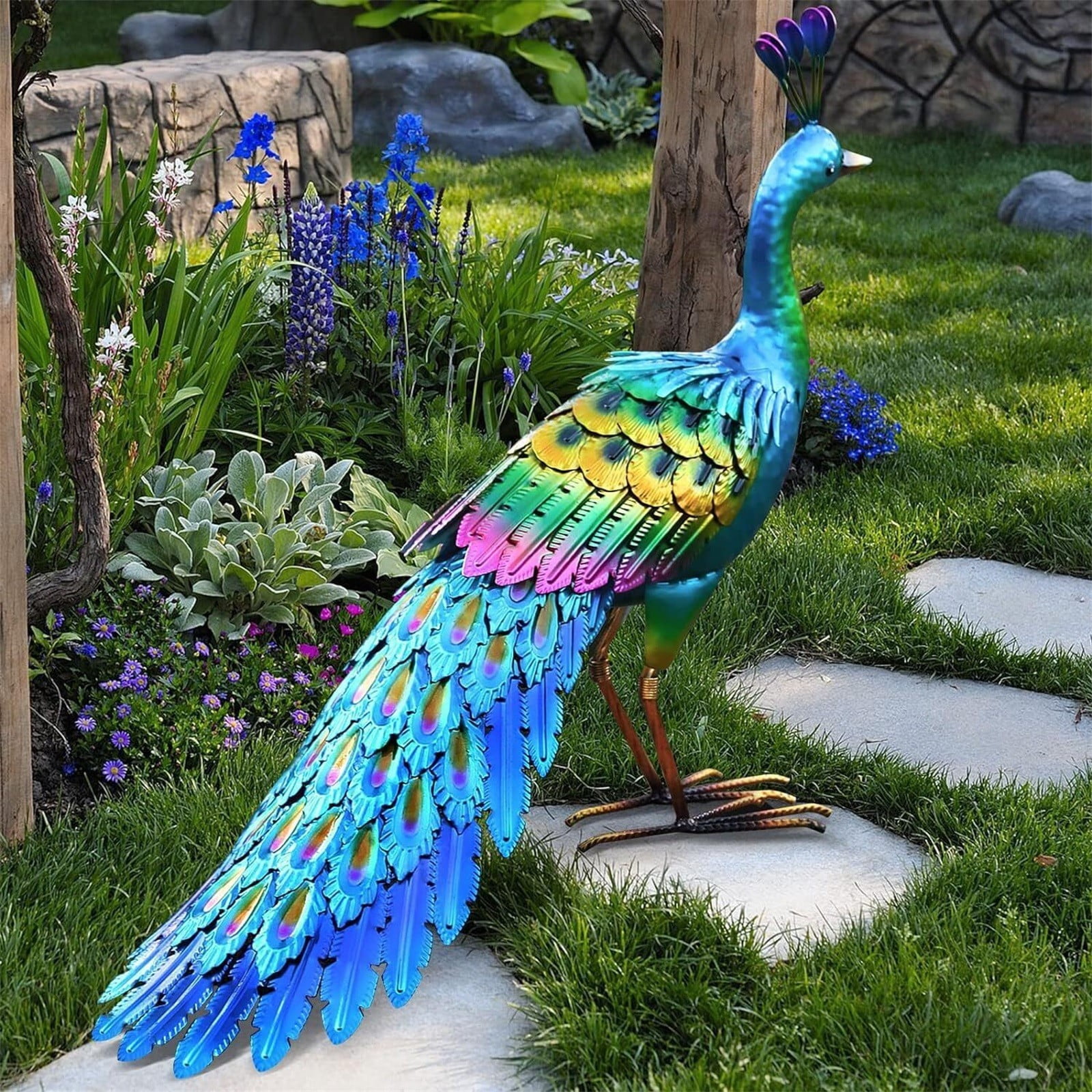Peacock Statue Sculpture Handmade Crafts Ornament Animal Figurine ...