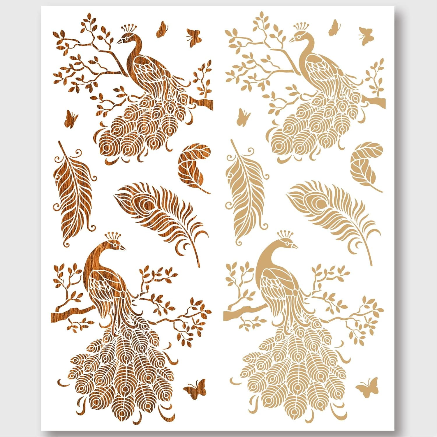 Peacock Stencil Reusable Peacock Tempalte DIY Art and Craft Painting ...