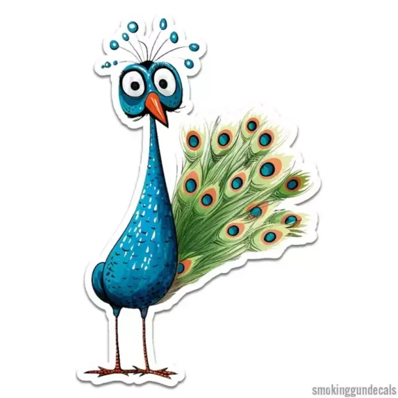Peacock Sticker Indoor Outdoor Phone Decal Water Bottle Stickers Car ...