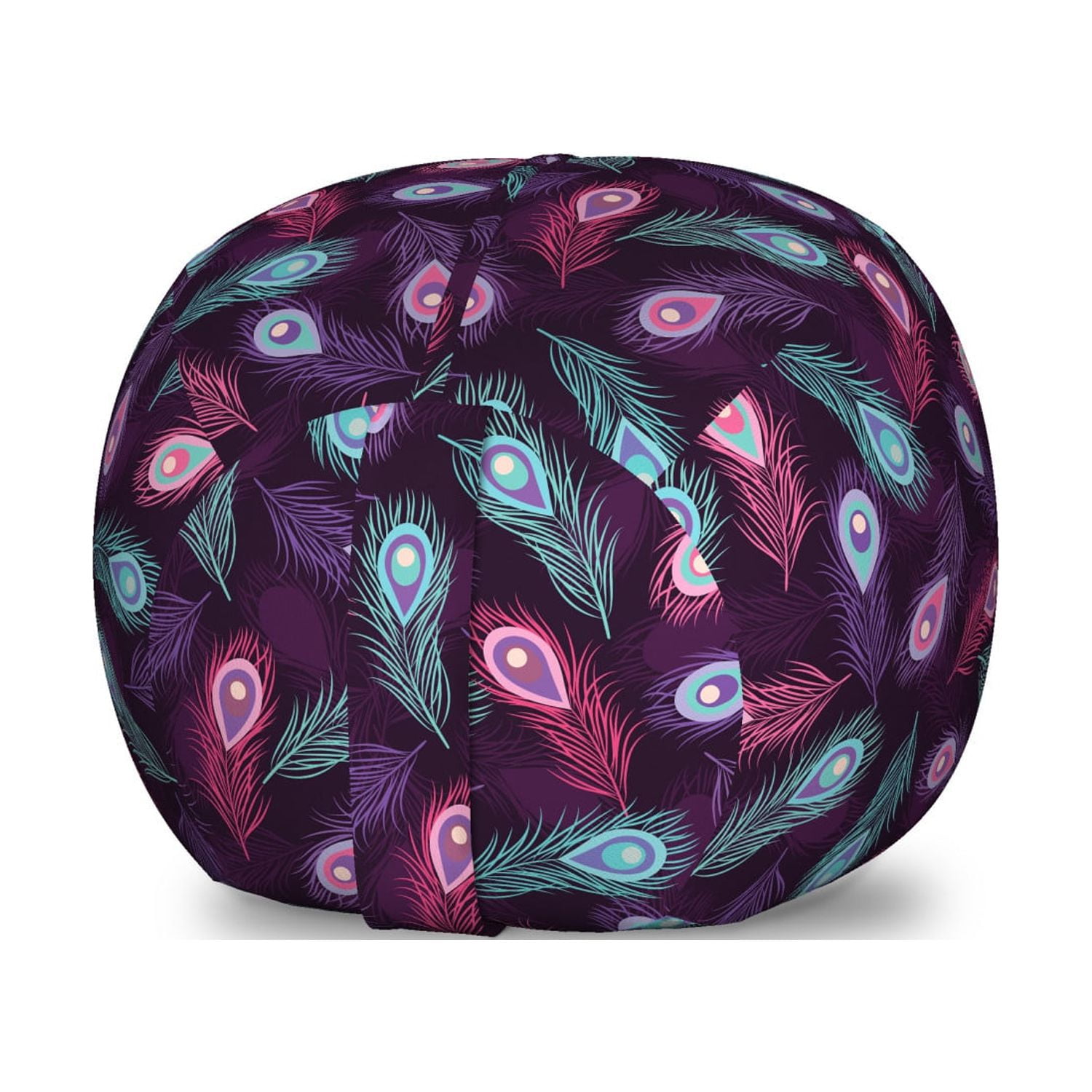 Peacock Storage Toy Bag Chair, Energetic Contemporary Pattern Bird ...
