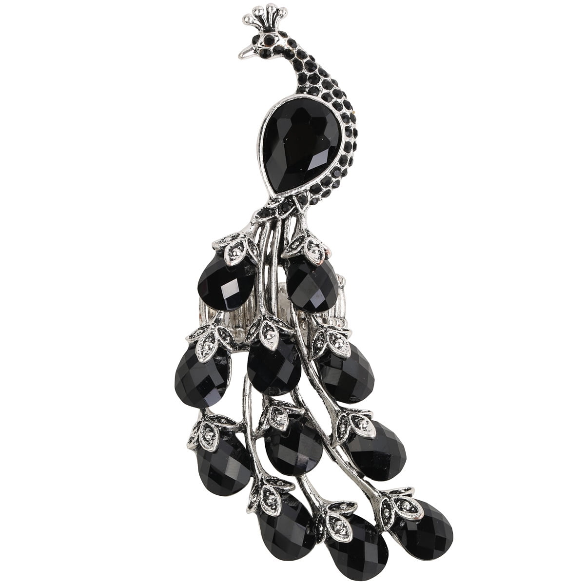 Peacock Stretch Rings for Women Fit Finger Size 6.5 to 9 Rhinestone ...