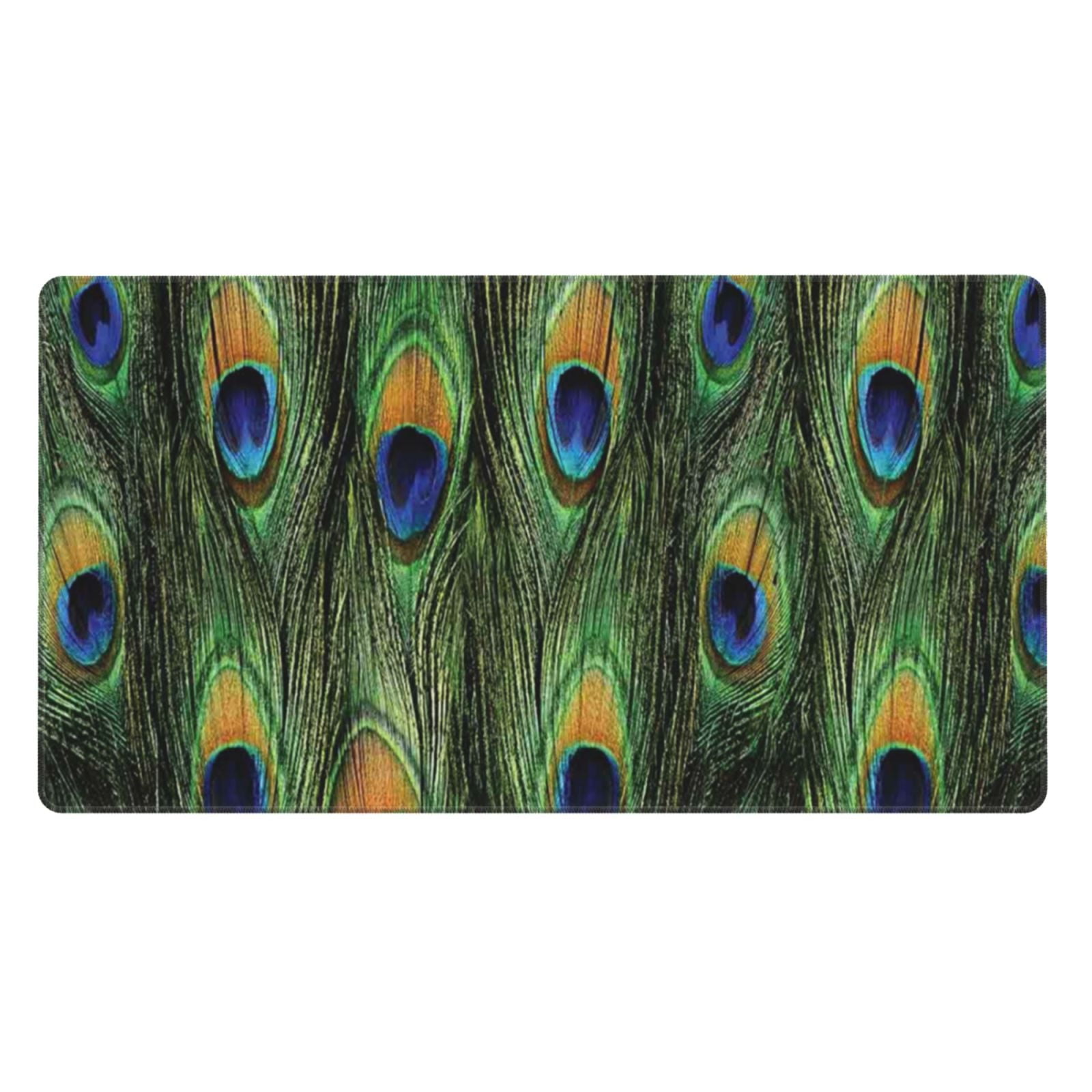 Peacock Tail Feathers Mousepad Large Mouse Pad Desk Pad Computer ...