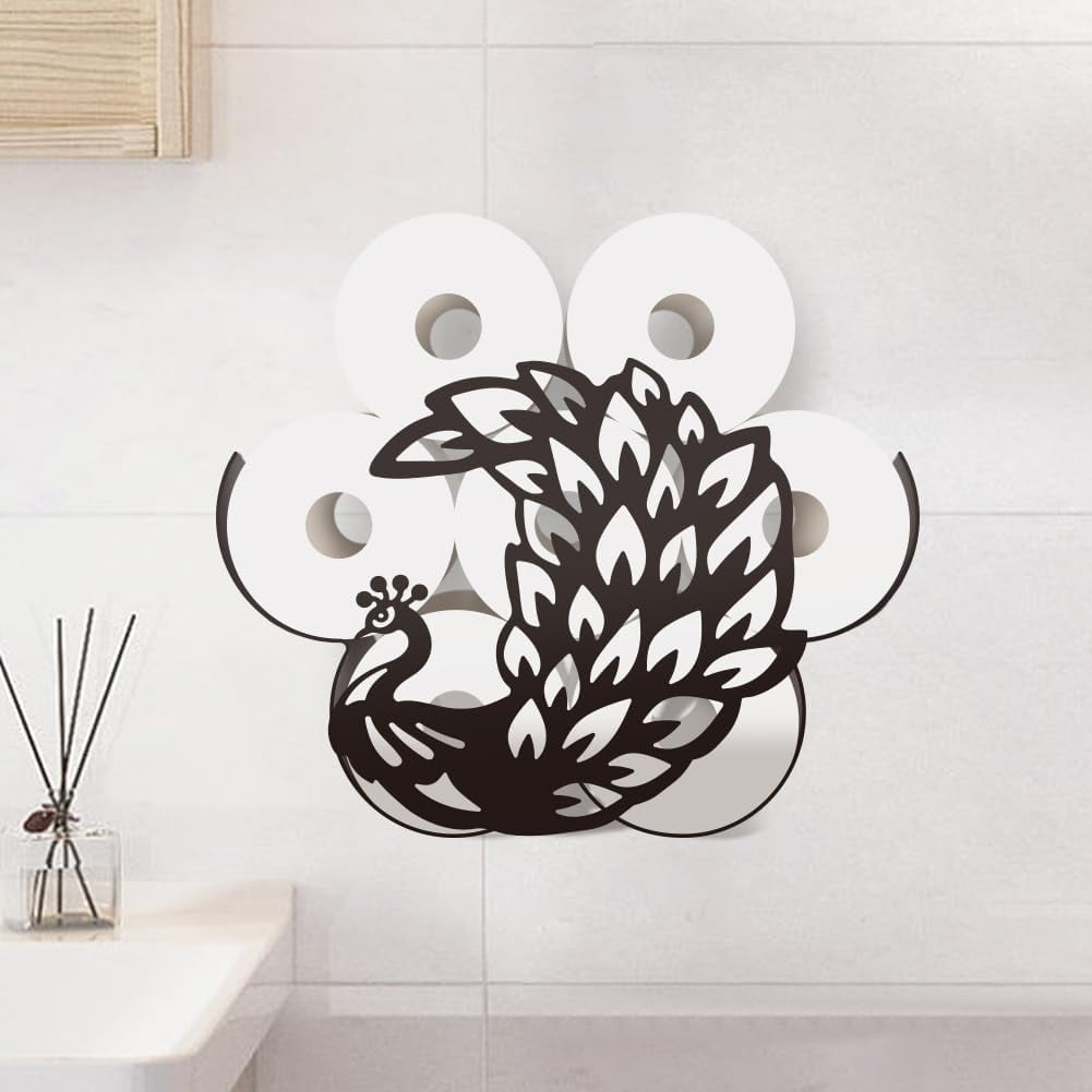 Peacock Toilet Paper Holder Metal Peacock Animal Wall Mounted Toilet ...