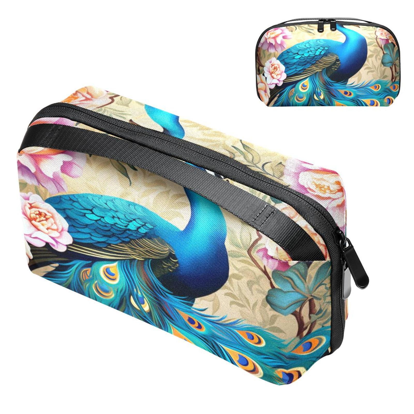 Peacock USB Organizer Waterproof Oxford Cloth Hard Drive Case Small ...