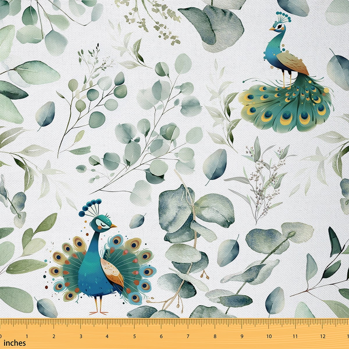 Peacock Upholstery Fabric,Kawaii Wild Animal Fabric by the Yard ...