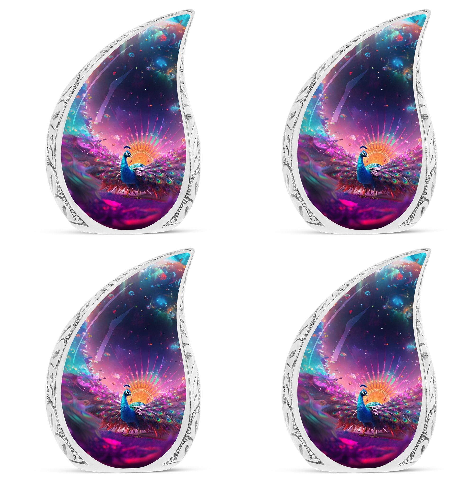 Peacock Urn - Mini Urns For Human Ashes Keepsake - Cross Drop Urn For ...