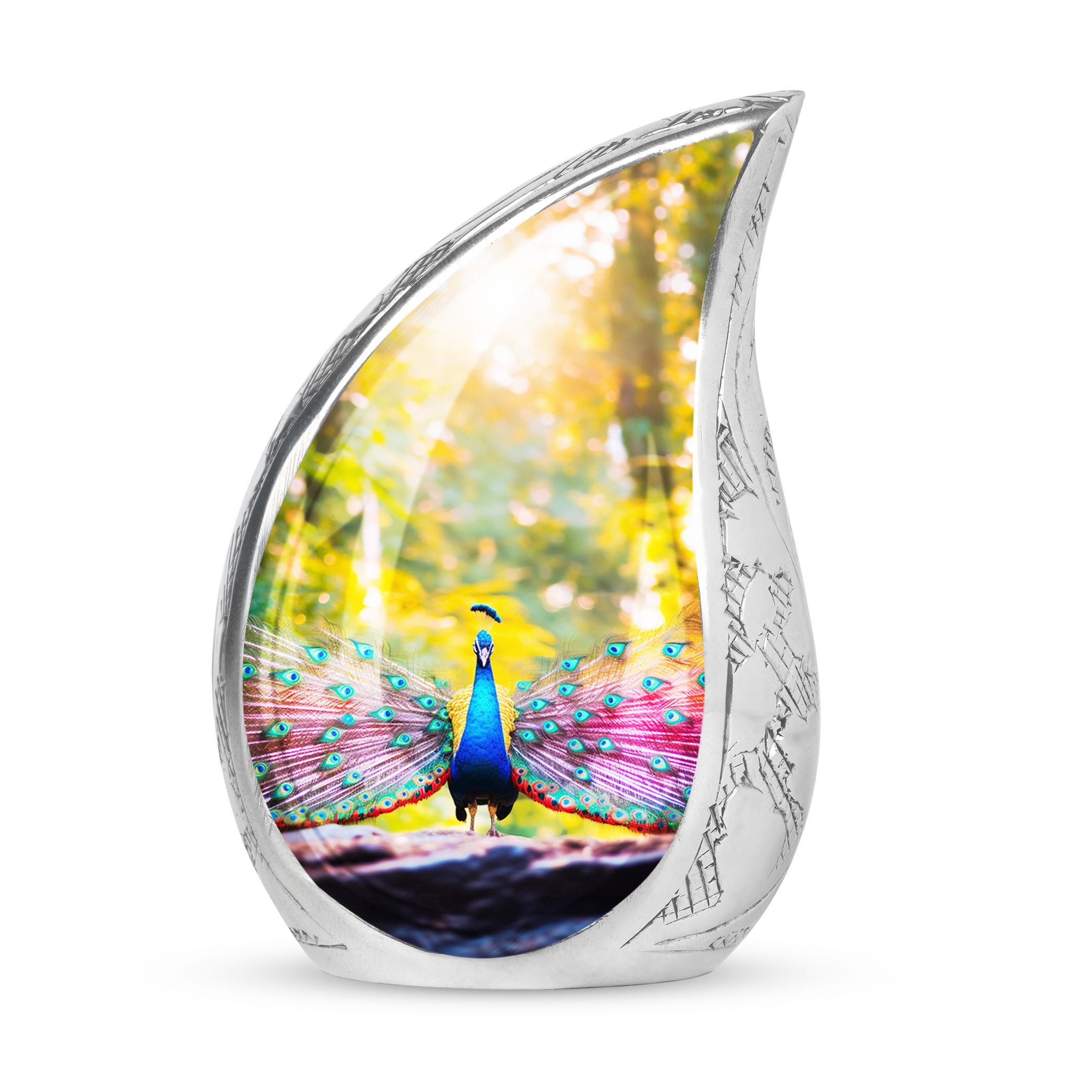 Peacock Urn - Small Urns For Human Ashes - Cross Drop Urns For Human ...