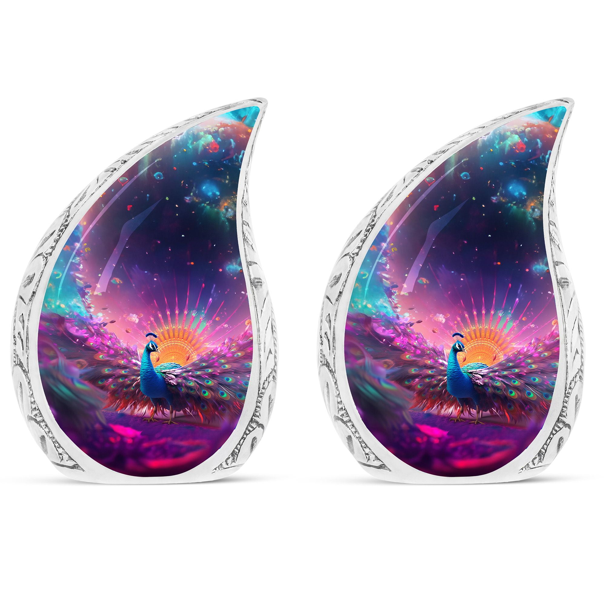 Peacock Urn - Small Urns For Human Ashes - Cross Drop Urns For Human ...