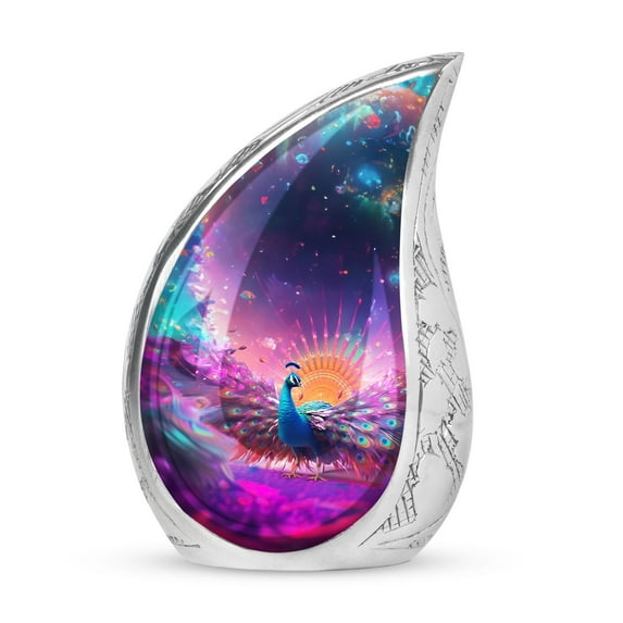 Peacock Urn - Small Urns For Human Ashes Keepsake - CrossDrop Urn For ...