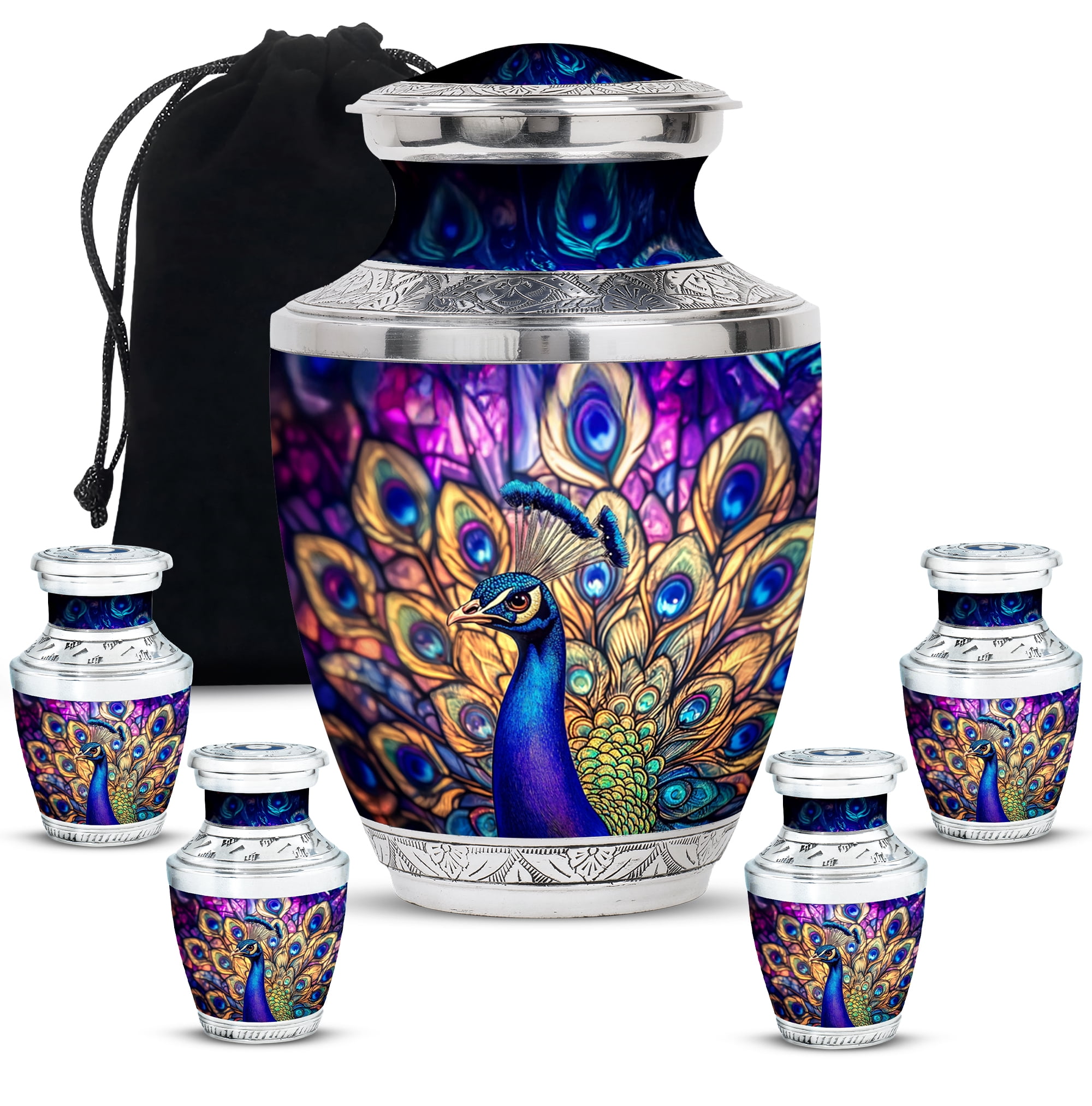 Peacock Urn – Unique Cremation Memorial for Adult Ashes, Keepsake ...