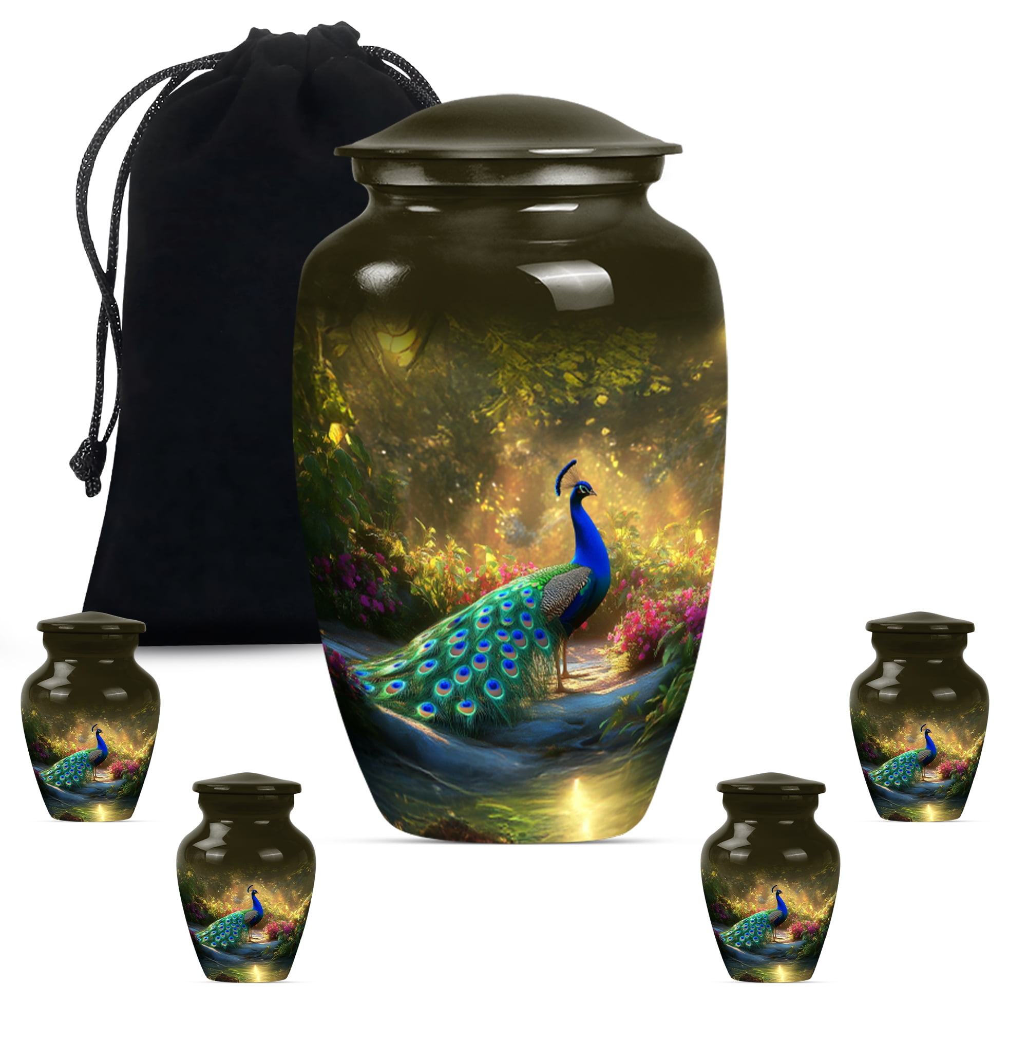 Peacock Urn, Urn for Ashes Adult Male, Urns for Human Ashes Adult ...