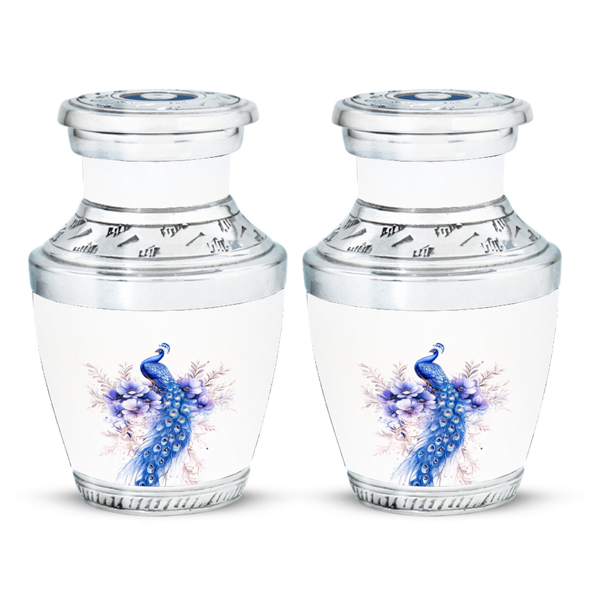 Peacock Vessel, Mini Keepsake for Remains, Small Memorial Jar, Burial ...