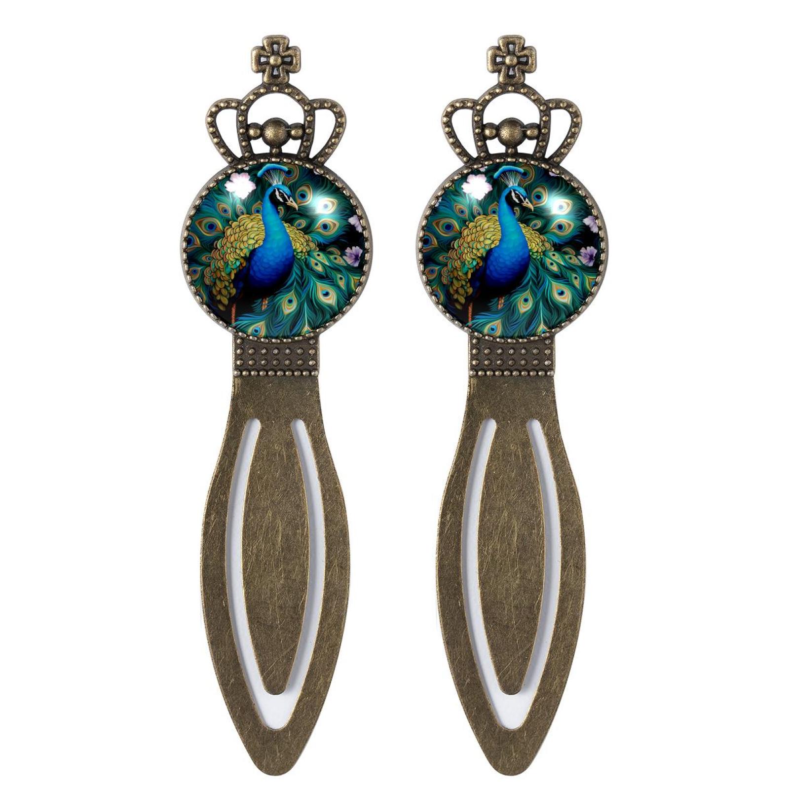 Peacock Vintage Copper Crown-Shaped Bookmarks: Stainless Steel Reading ...