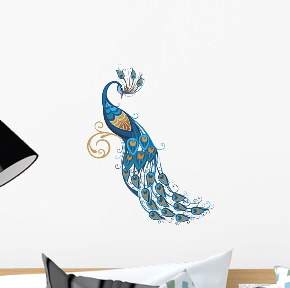 Peacock Wall Decal Sticker by Wallmonkeys Vinyl Peel and Stick Graphic ...