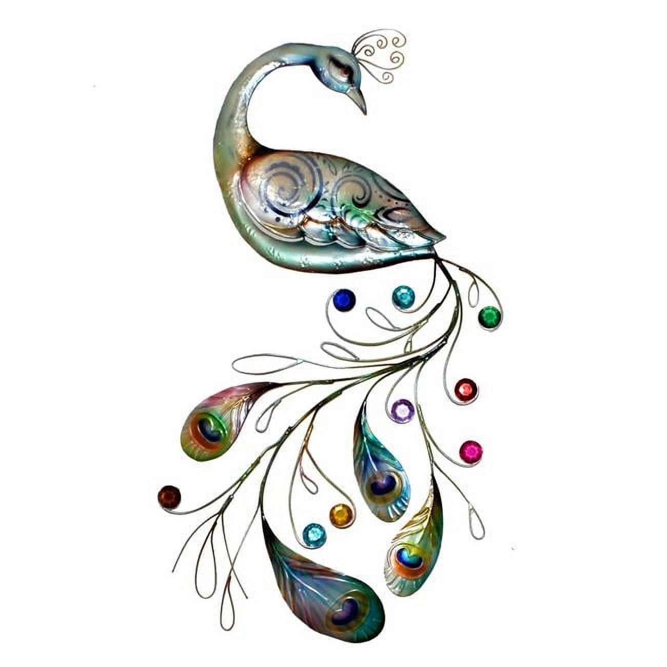 Peacock Wall Decor With Jewelled Tail