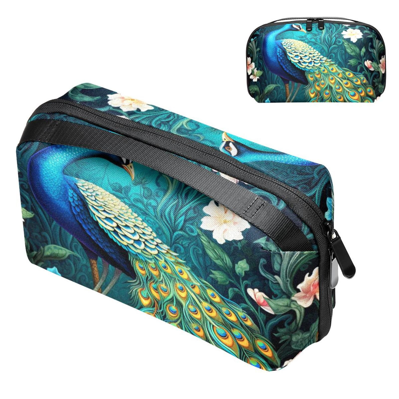 Peacock Waterproof Oxford Fabric USB Case with Storage Pouch, Charger ...