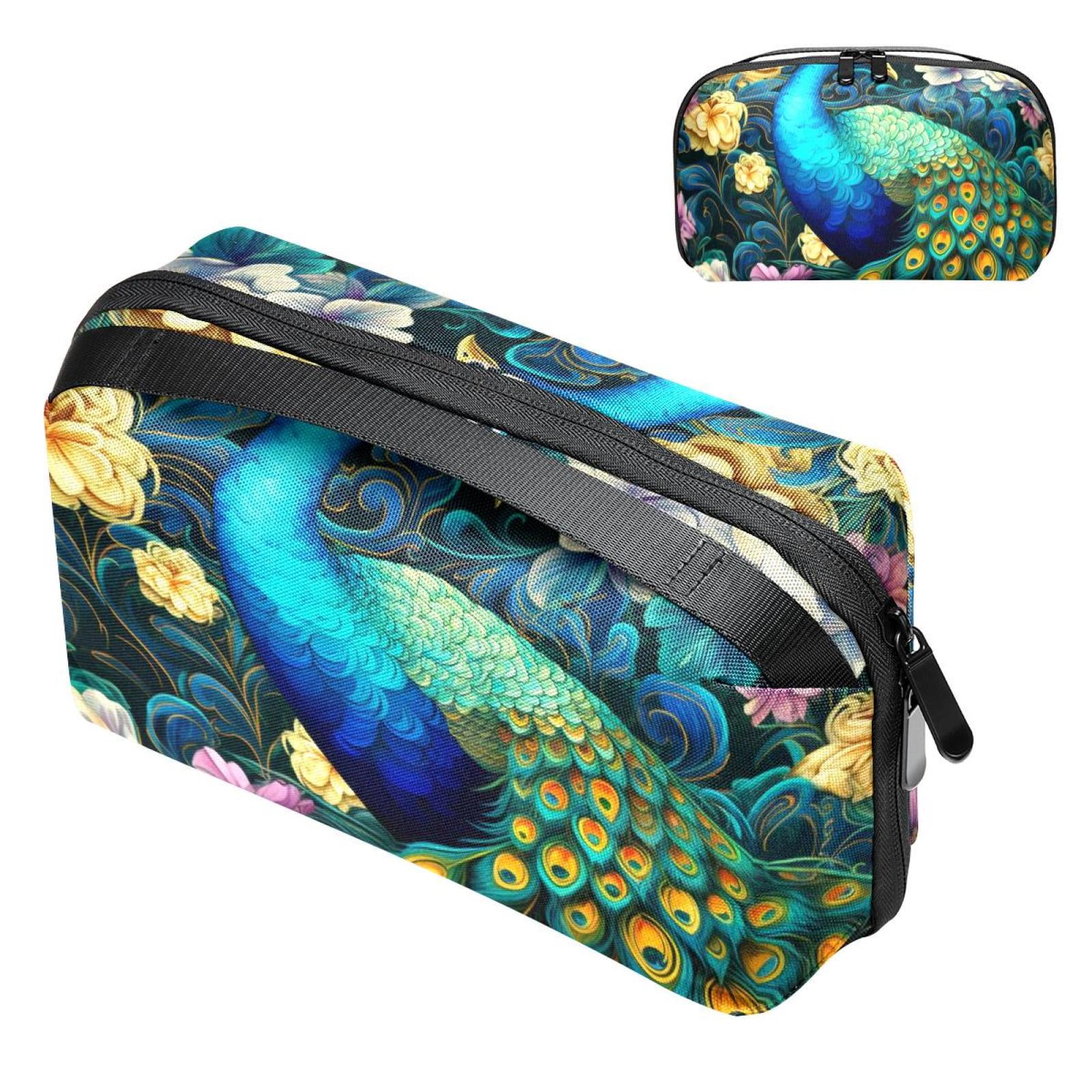 Peacock Waterproof Oxford Fabric USB Pouch Hard Drive Case Charger Case ...