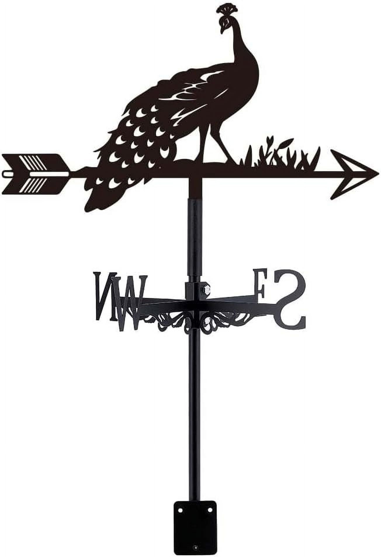 Peacock Weather Vane for Roof Animal Metal Weathervane Black Wind ...