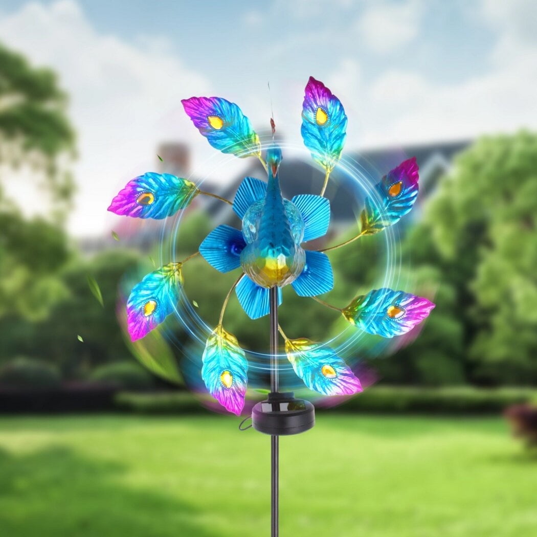Peacock Wind Spinner, Outdoor Metal Wind Spinner, Rustproof Double Wind ...
