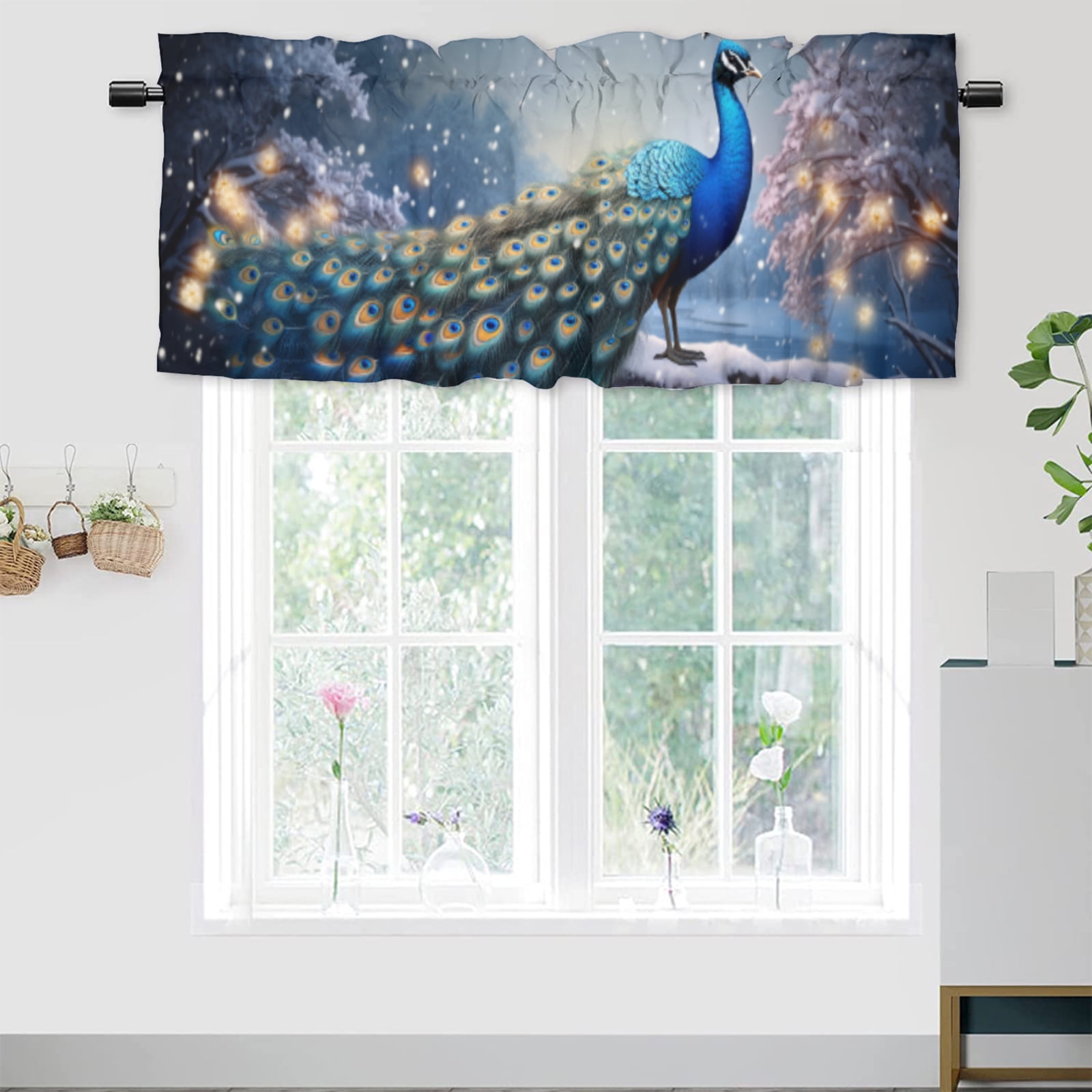 Peacock Window Valances Beautiful Peacock Golden Feather Art Pattern ...