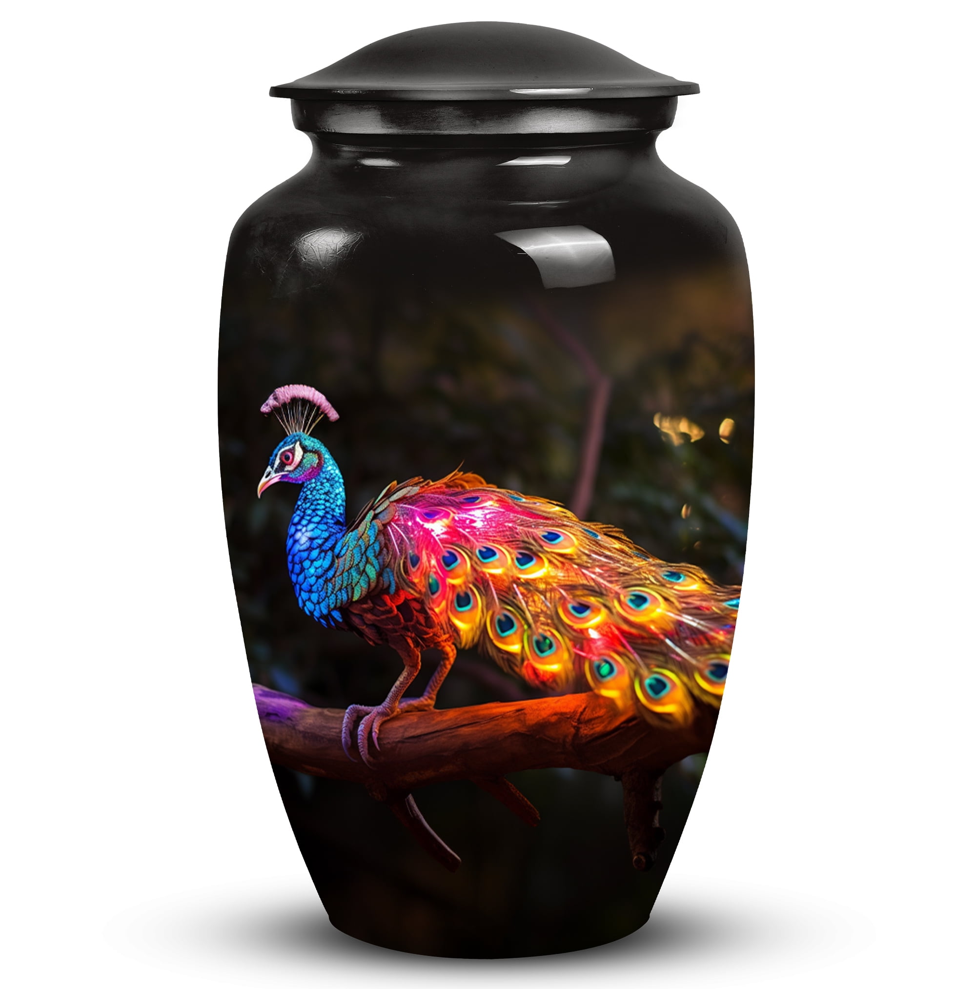 Peacock With A Glowing Tale Cremation Urn - Urns For Human Ashes For ...