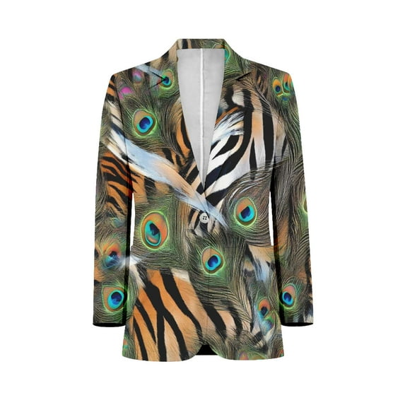 Peacock Zebra Vibrant Plumage Pattern Customized Men's Suits full man ...