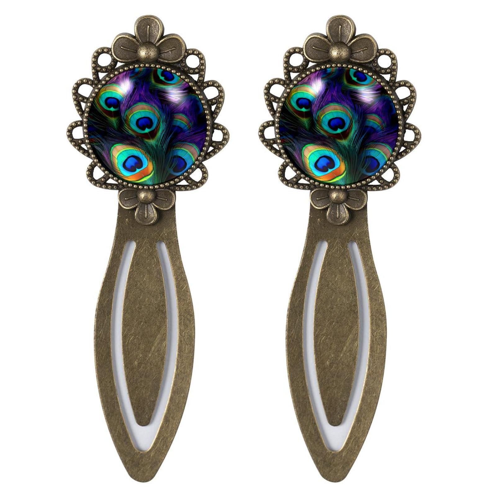 Peacock feathers Elegant Vintage Copper-Colored Lace Bookmarks - Set of ...