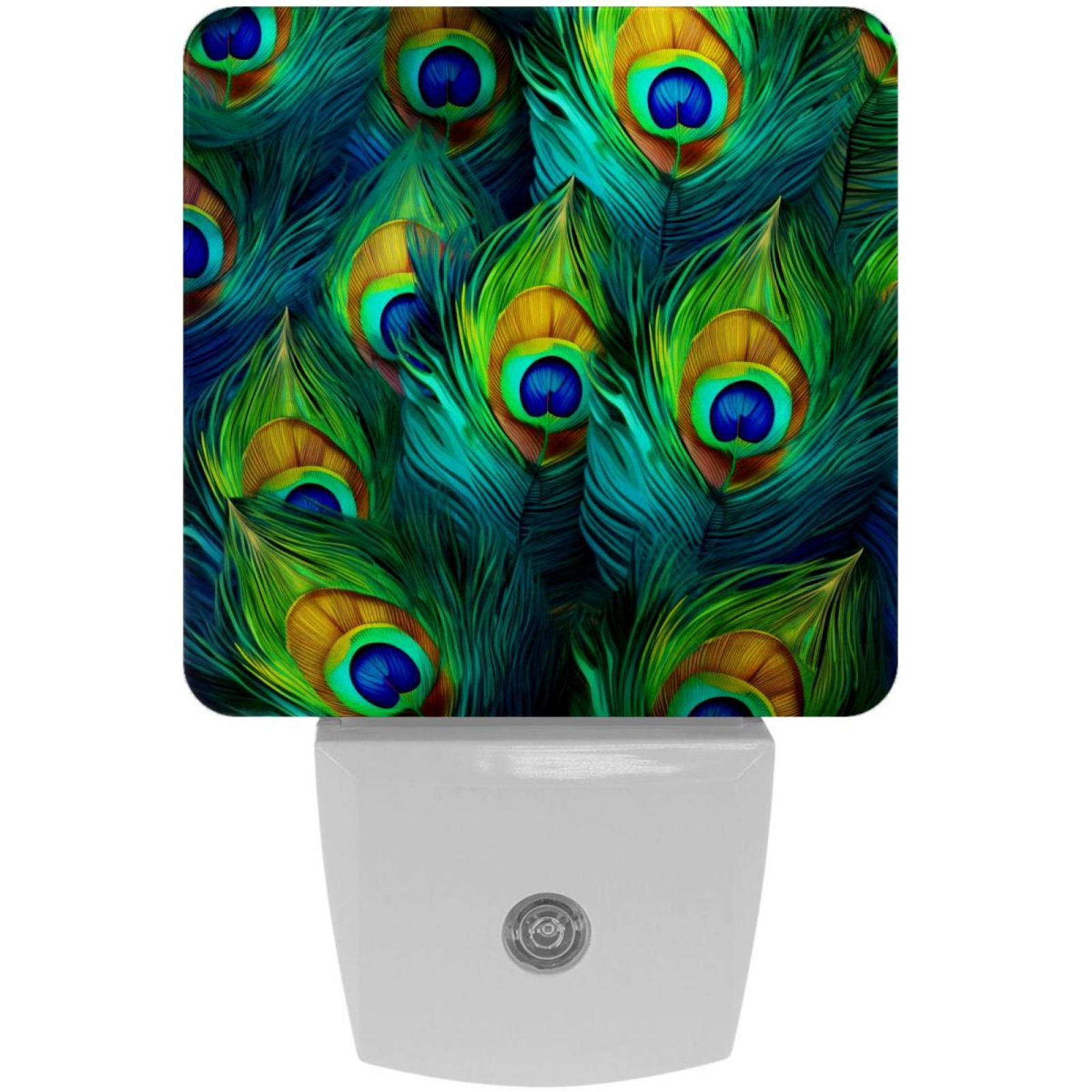 Peacock feathers LED Square Night Lights - Modern Design, Energy ...