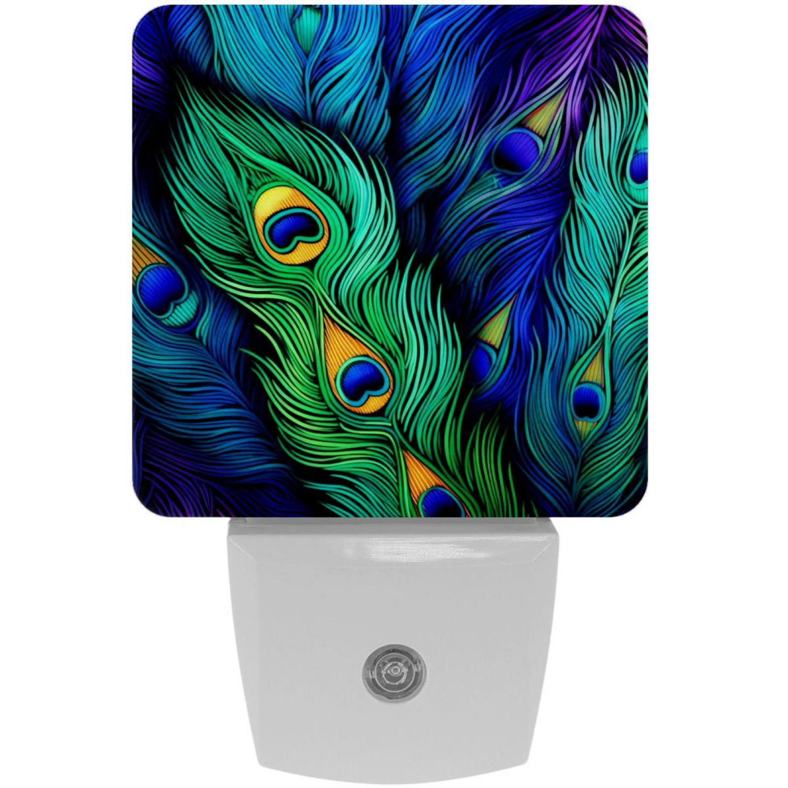 Peacock feathers LED Square Night Lights - Modern Design, Energy ...