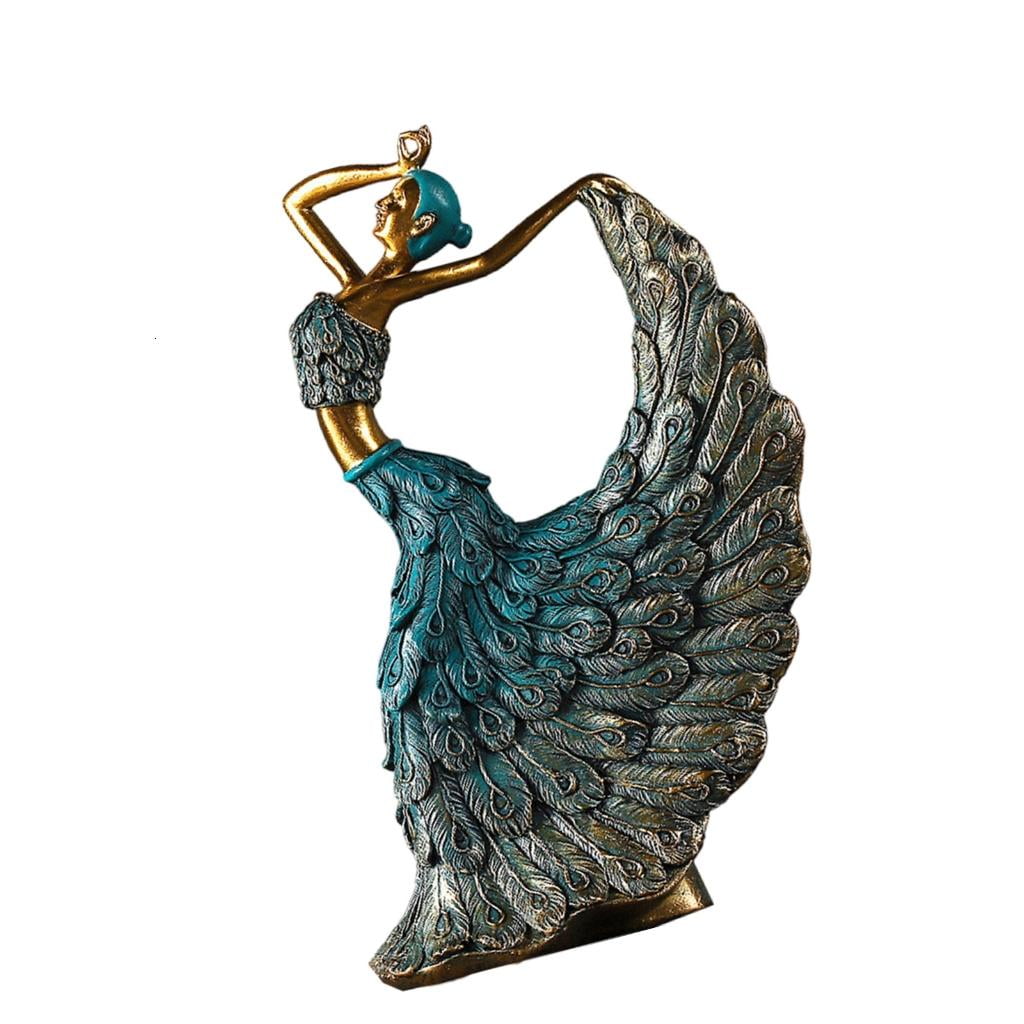Peacocks Dancer Statue Figurine Peacocks Decors Sculpture Resins ...