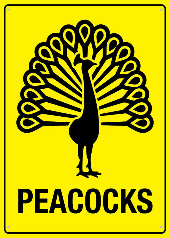 Peacocks Sign Metal 12X8 Inch Rust Free Aluminum, Uv Printed, Easy To ...