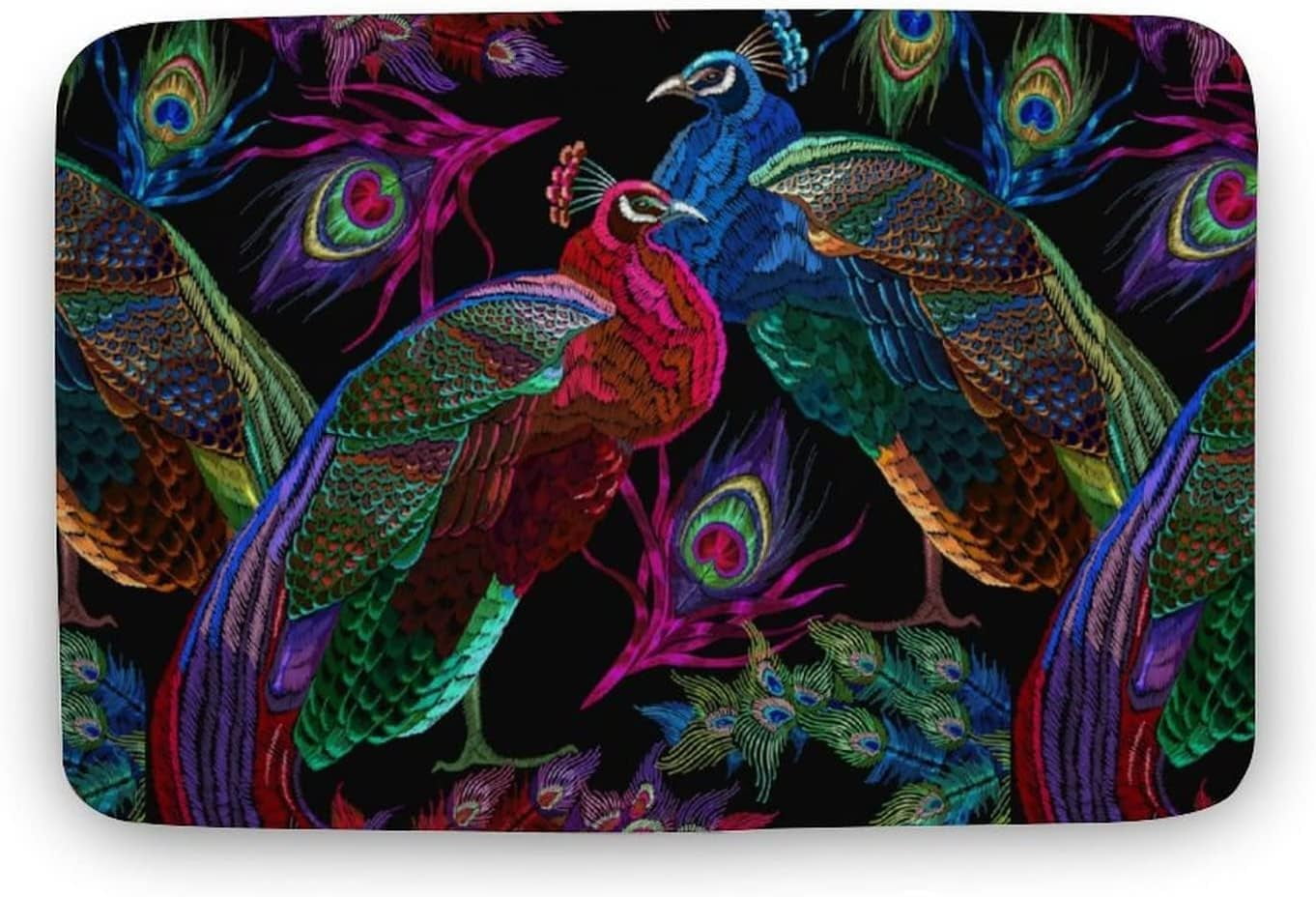 Peacocks Tropical Birds Pattern Bathroom Rugs 16X24 in Peacocks Tails ...