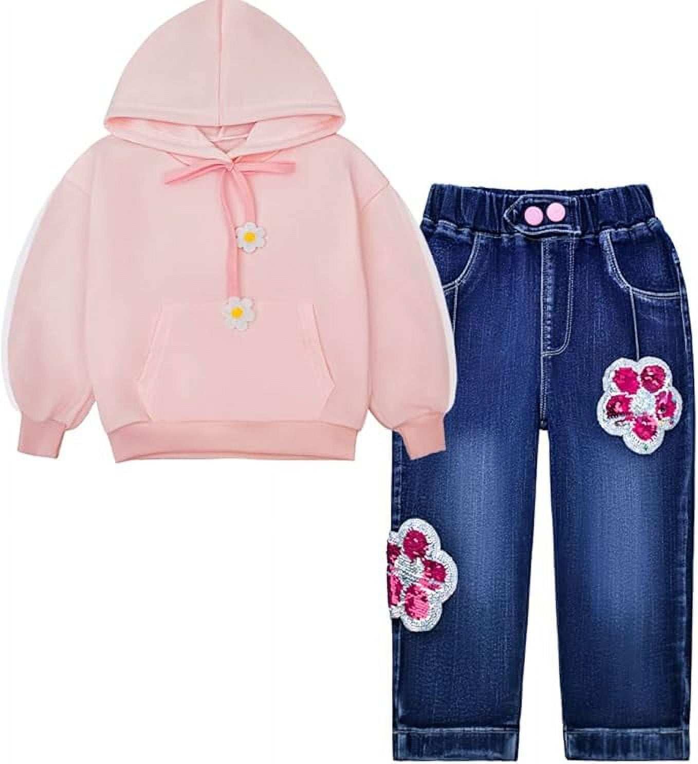 Peacolate 2-10Years Little Big Girls 2pcs Clothing Set T Shirt and Blue ...