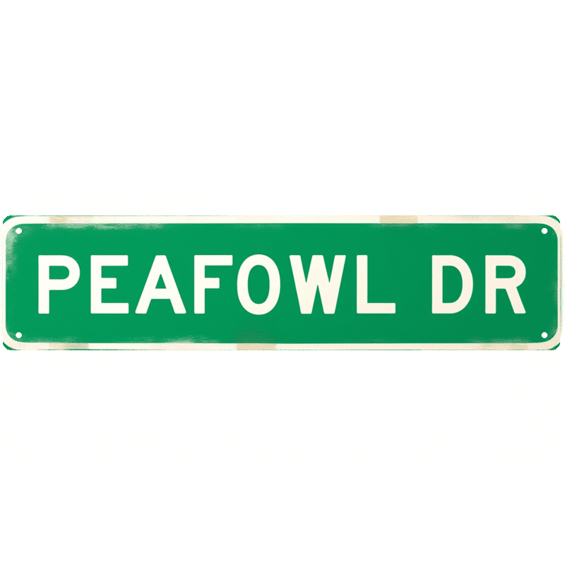 Peafowl DR Tin Sign - 16x4 Inches Unique Bird Decor for Wall, Ideal for ...