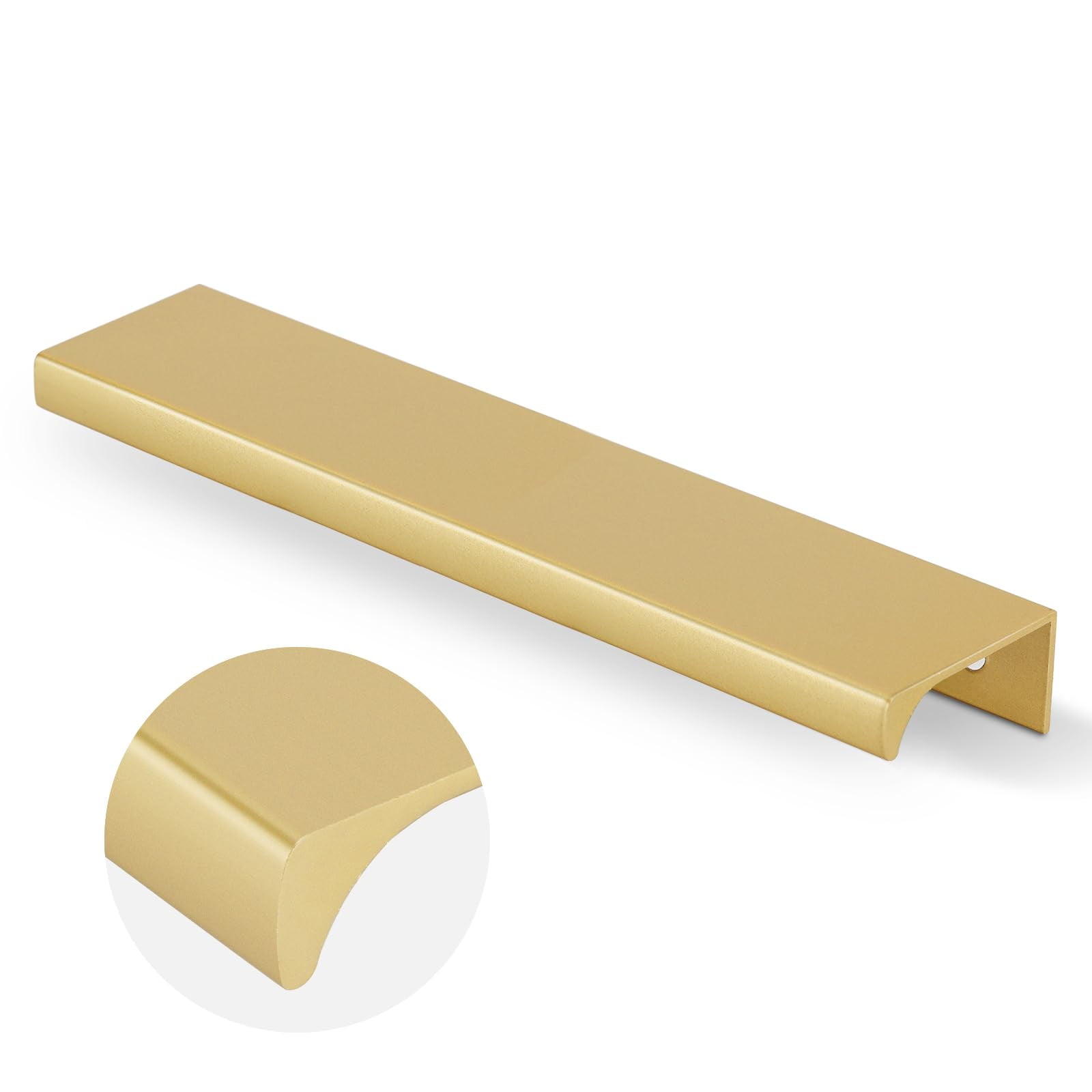 Peaha 10 Pack Finger Edge Pulls 128mm/5in Gold Cabinet Handles Brushed ...
