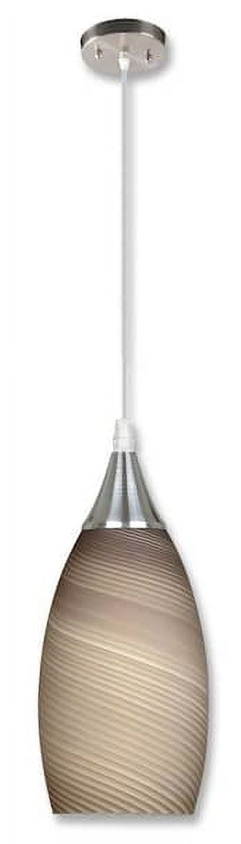 Peak 1-Light Nickel and Brown Glass Pendant - Walmart.com